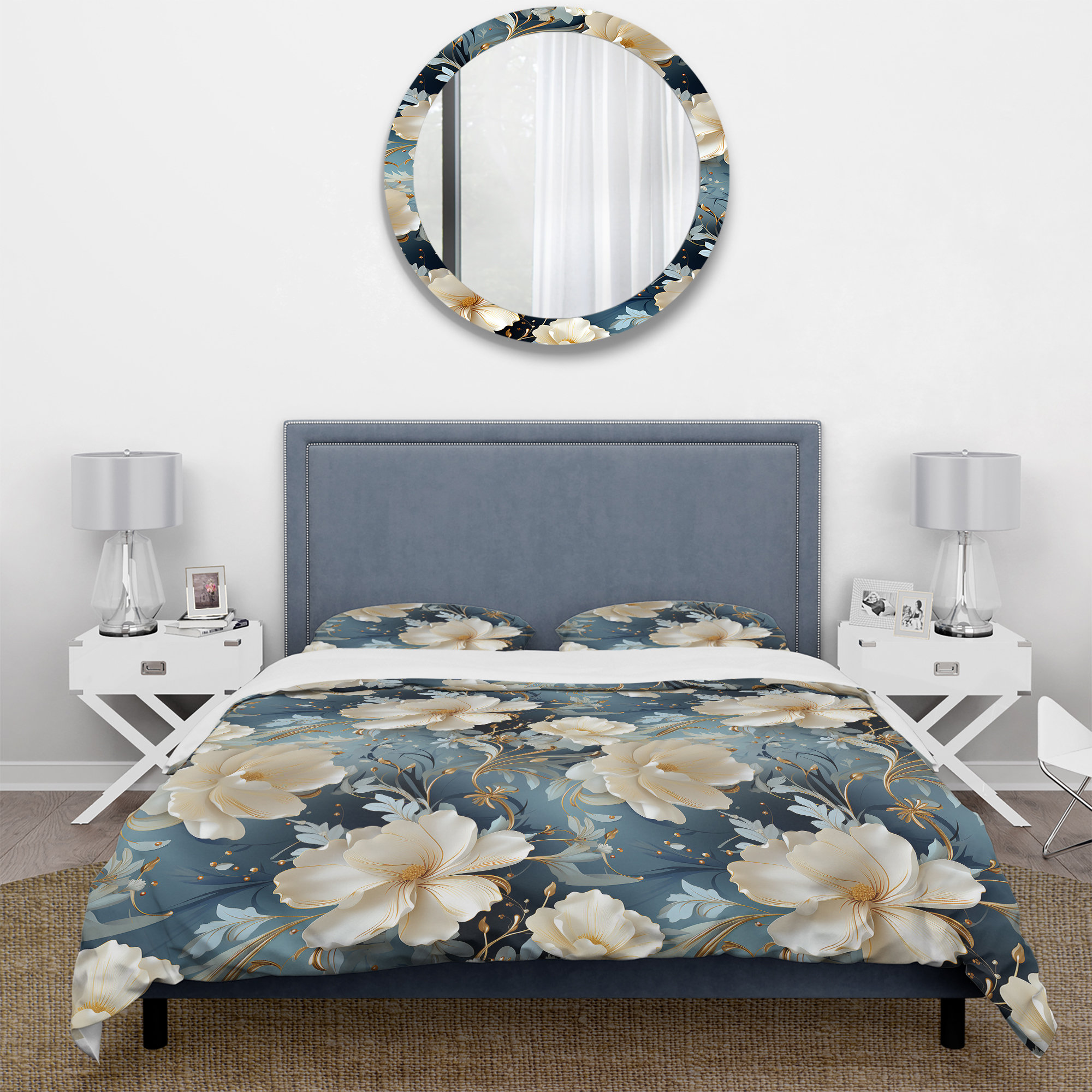 Design Art Ethereal Rococo Swirls Victorian Pattern - Floral Duvet ...