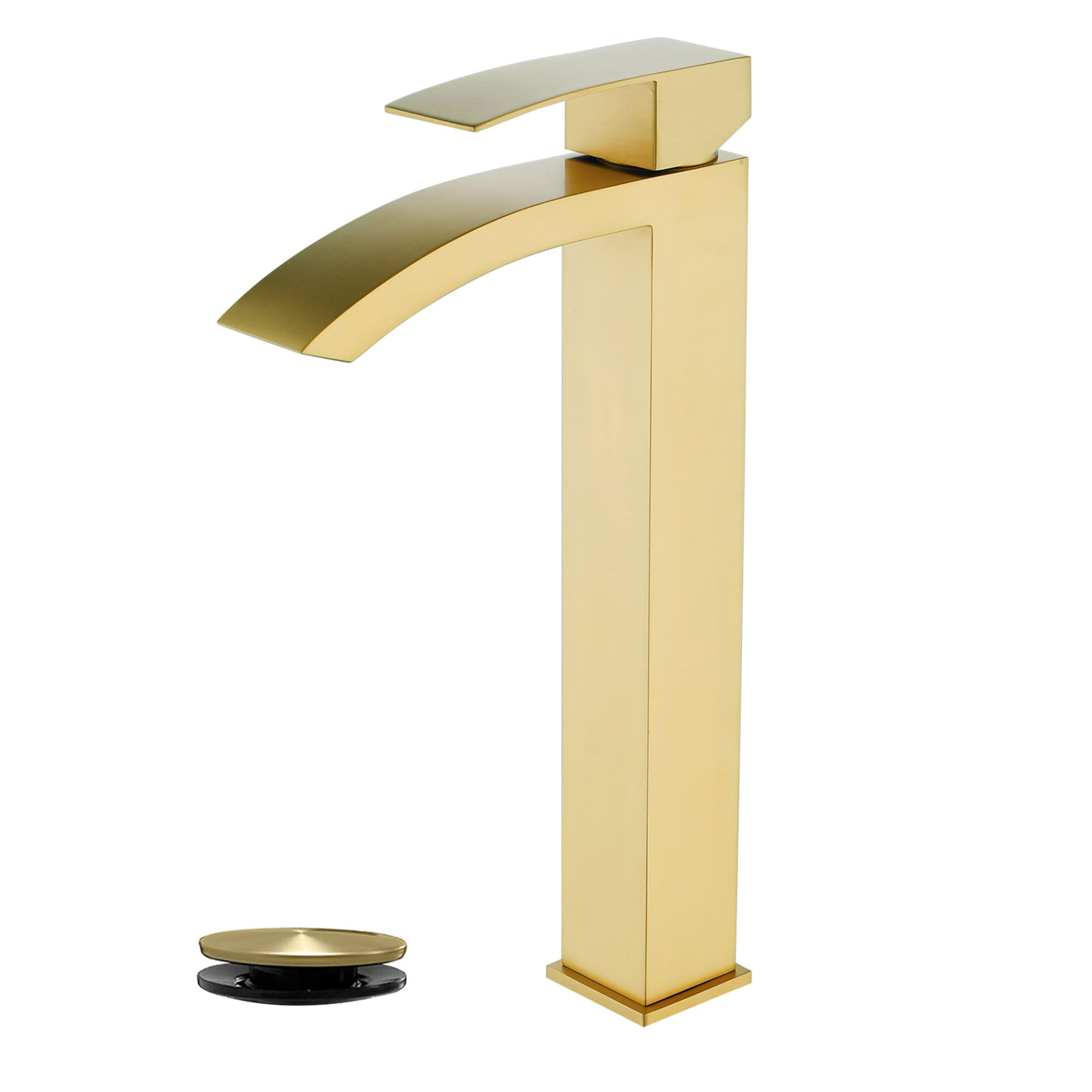 AWZTOO 1 Hole Waterfall Bathroom Vessel Faucet With Pop-Up Drain ...