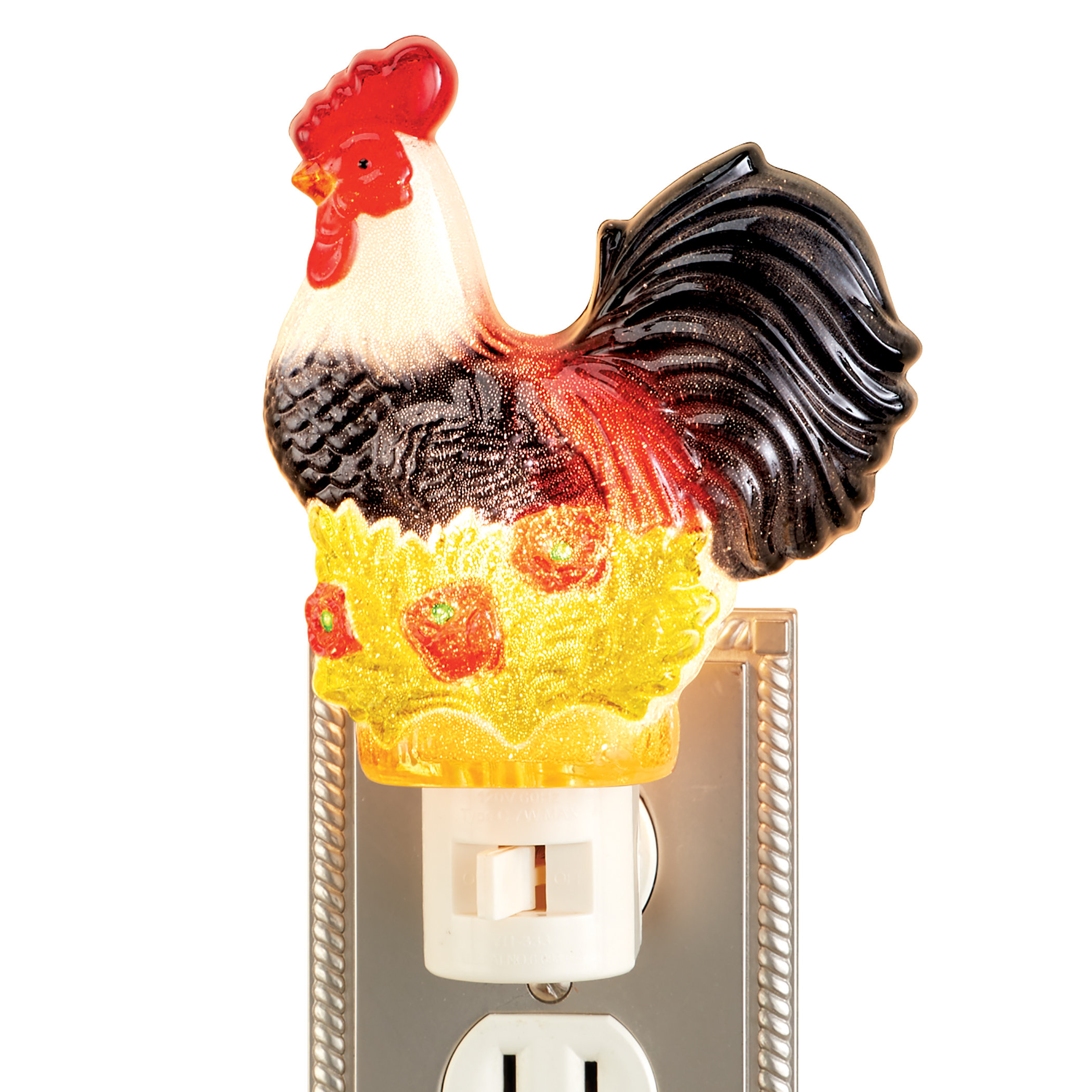 Winston Brands Charming Floral Rooster Plug-In Night Light | Wayfair