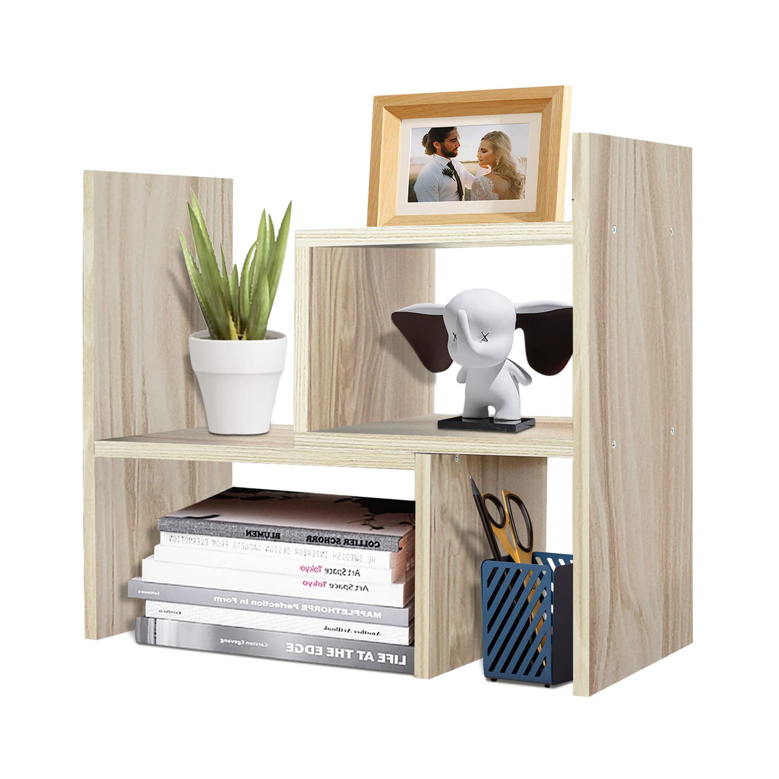 Latitude Run® Expandable Wood Desktop Storage Organizer Multipurpose ...