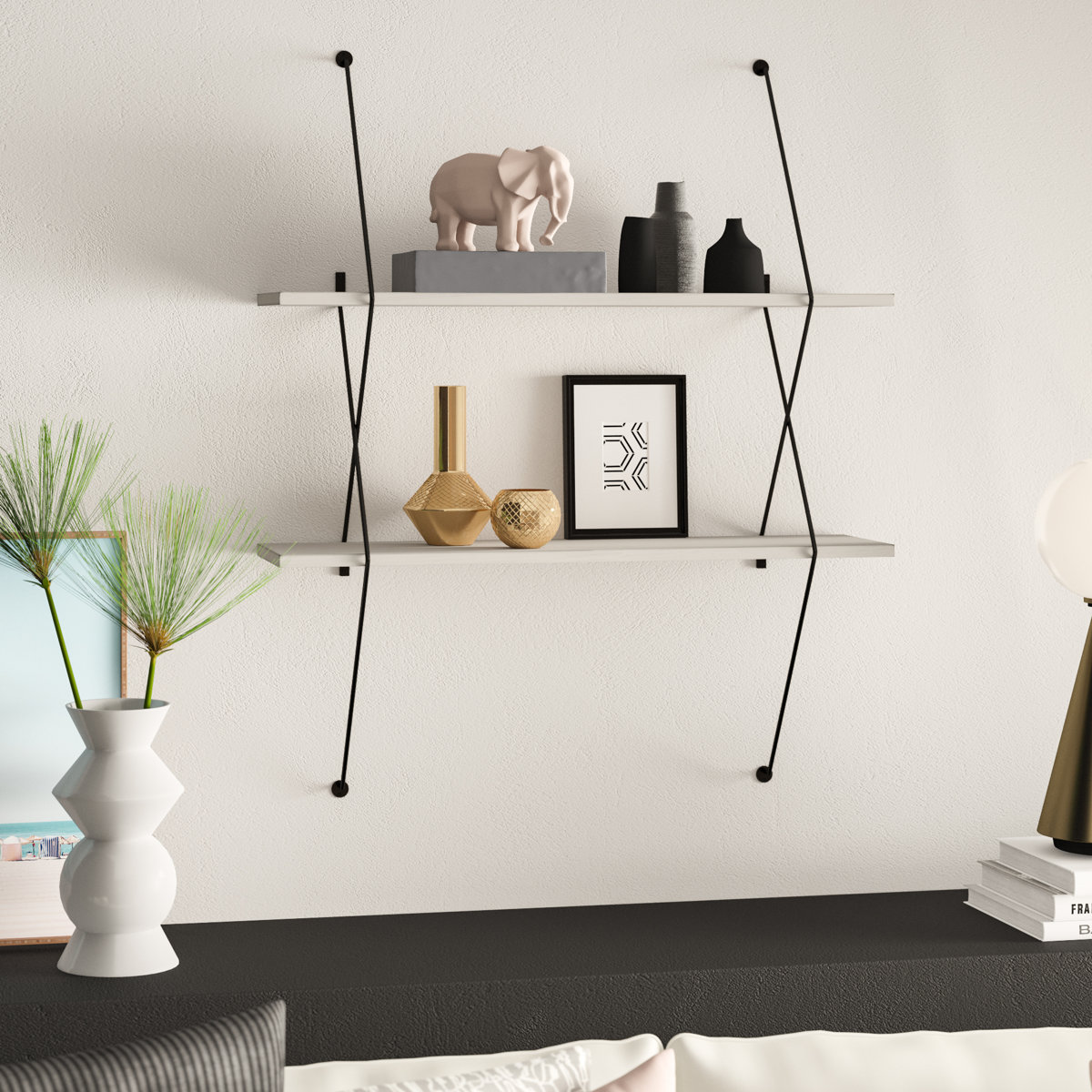 Mercury Row® Staats 2 Piece Tiered Shelf & Reviews | Wayfair