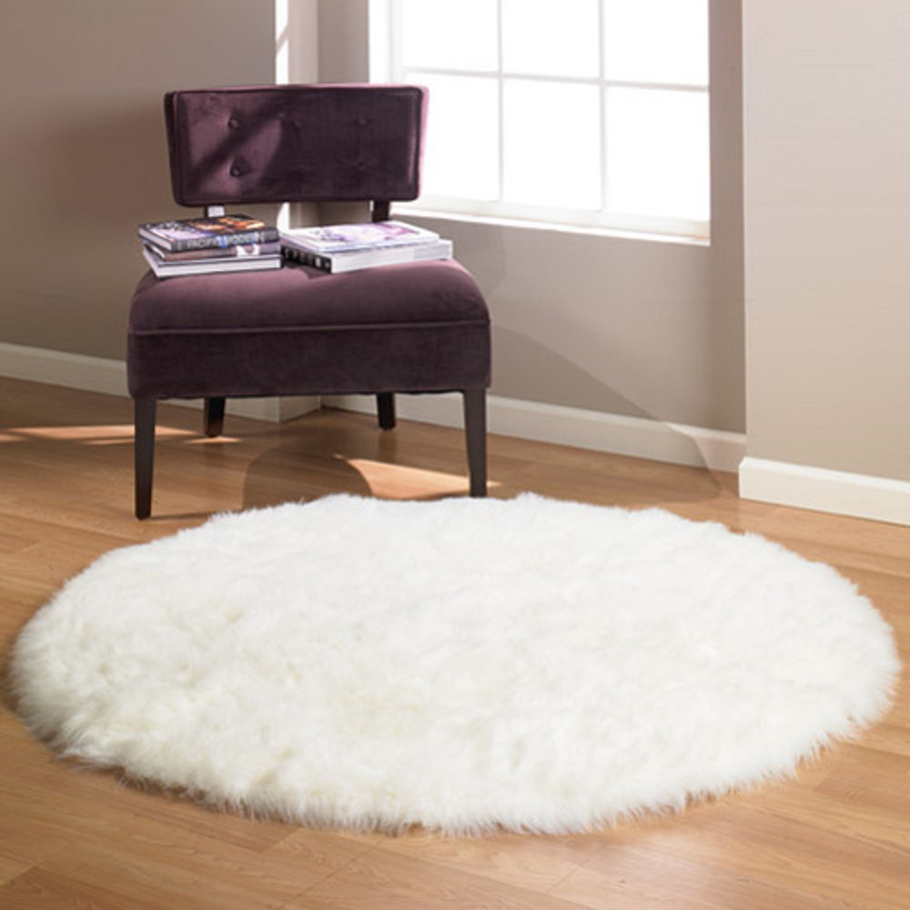 Walk On Me Animal Round White Area Rug "& Reviews" | Wayfair