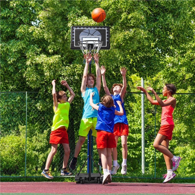 Yaheetech Height Adjustable Metal Portable Full-Size Basketball Hoop ...