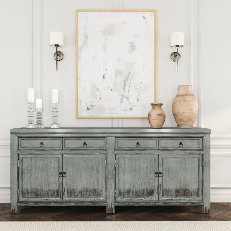 Classic Home Libbit Reclaimed Pine 4-drawer 4-door Cabinet Vintage Sage ...