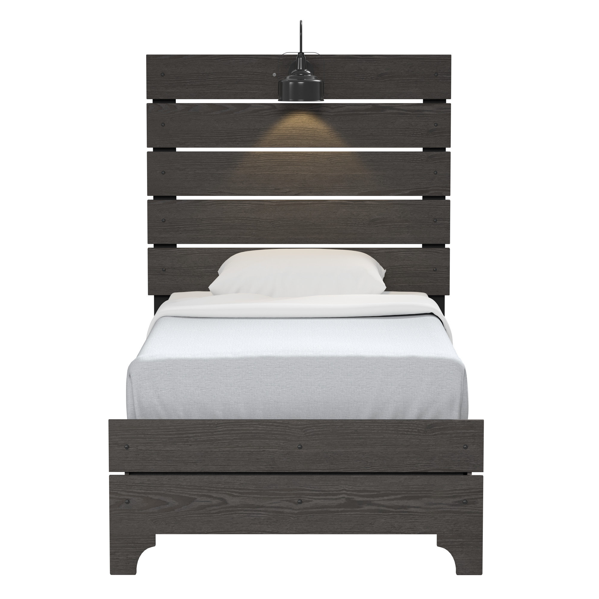 Winston Porter Ruggera Farmhouse Bed with Integrated Reading Lights ...