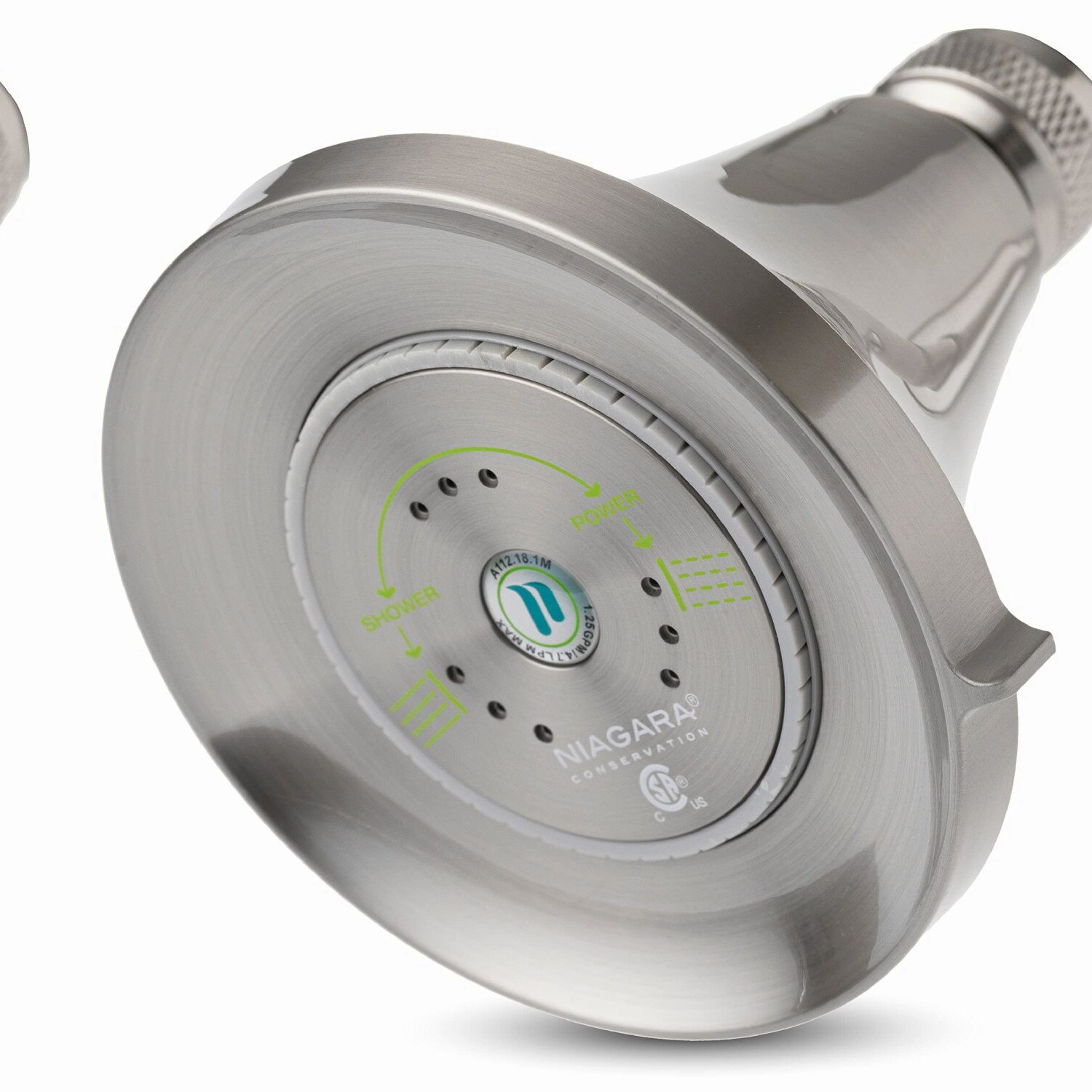 Symple Stuff EcoFlow Luxe 3-Spray Adjustable Shower Head - Brushed ...