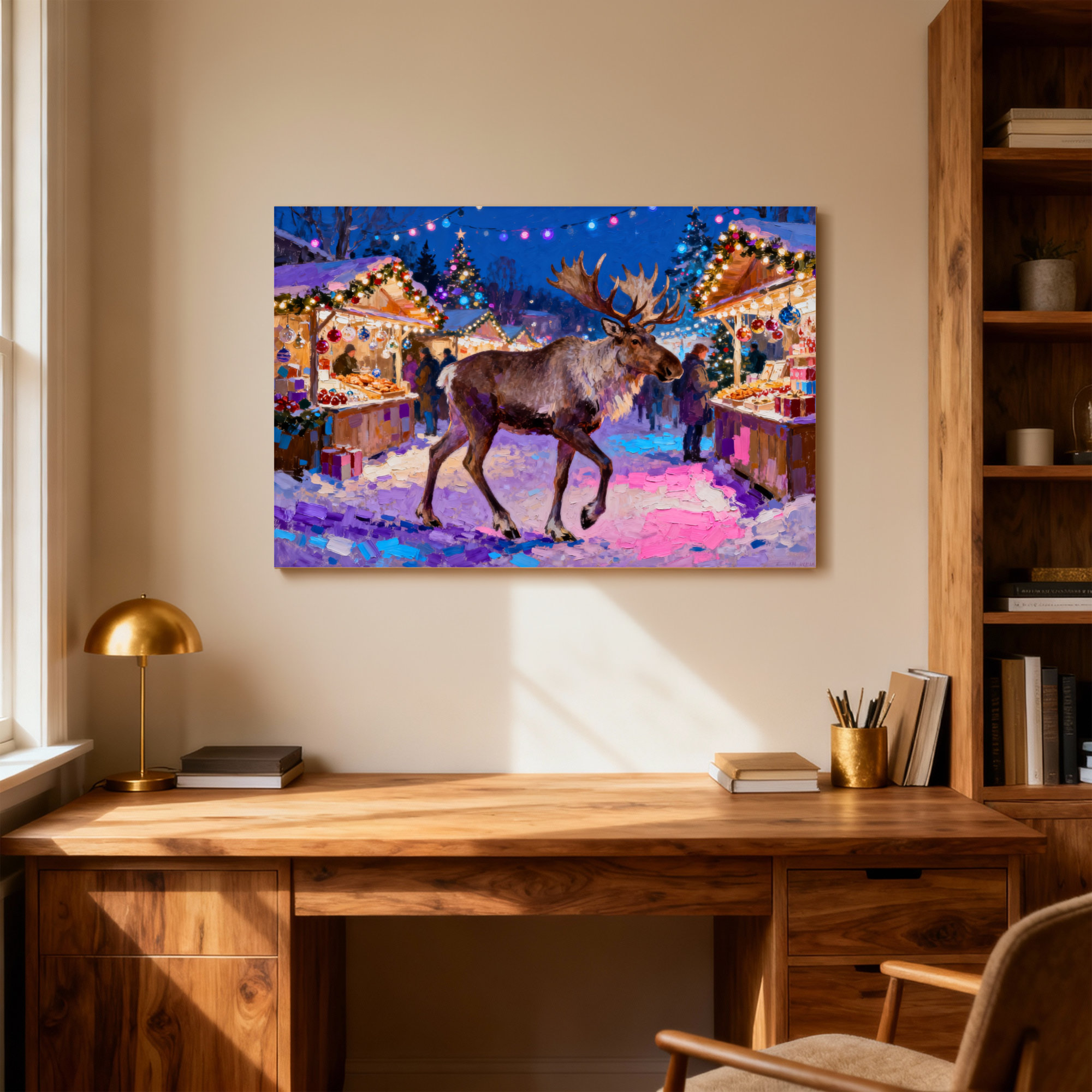 August Grove® Christmas Moose Christmas Market Winter Lights ...