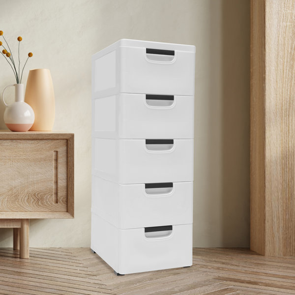 Rebrilliant Journii 5-Drawer Plastic Storage Cabinet, 11.81" X 15.75" X ...