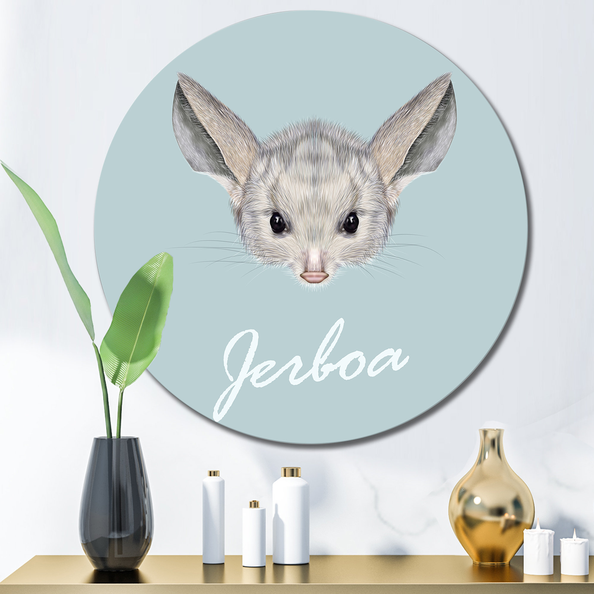 Trinx Portrait Of Jerboa - Traditional Metal Circle Wall Art - Wayfair ...