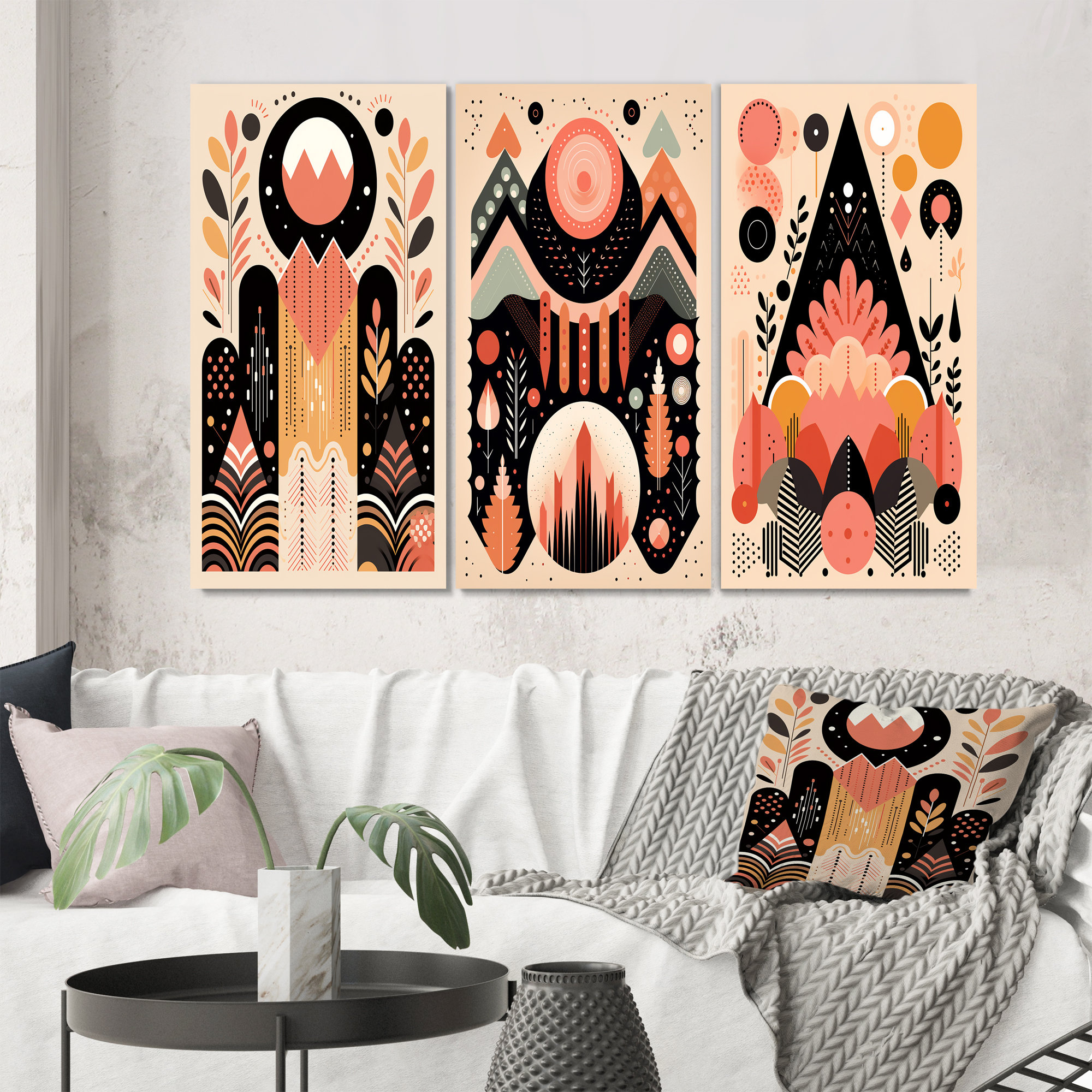 Winston Porter Bohemian Tribal Geometric In Retro Pink III - Modern ...