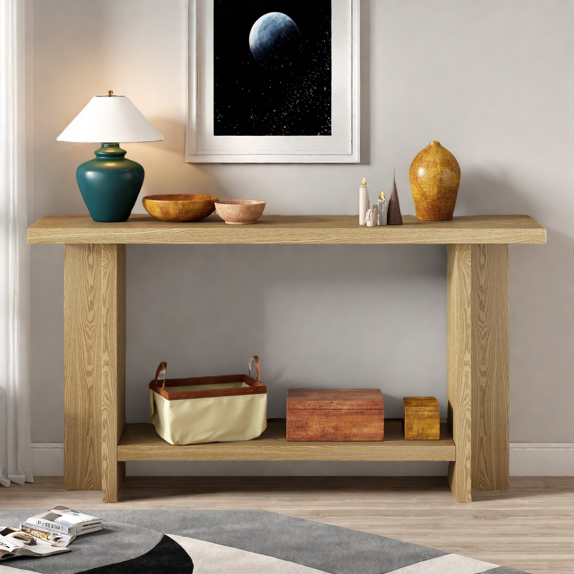 Latitude Run® Vintage Consoletable With T-leg Design And 2-tier ...