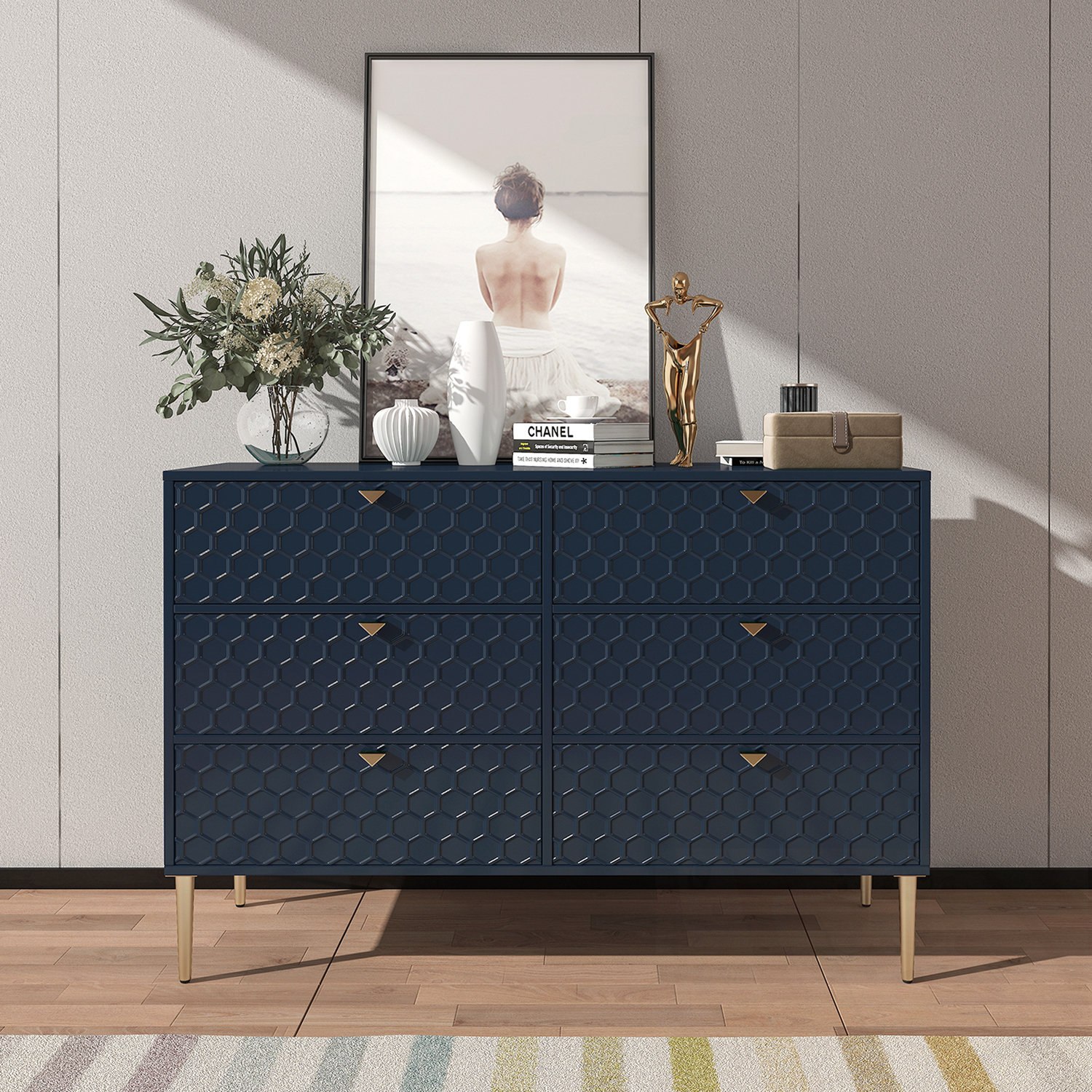Latitude Run® Accent chests with 6 drawers and metal legs | Wayfair