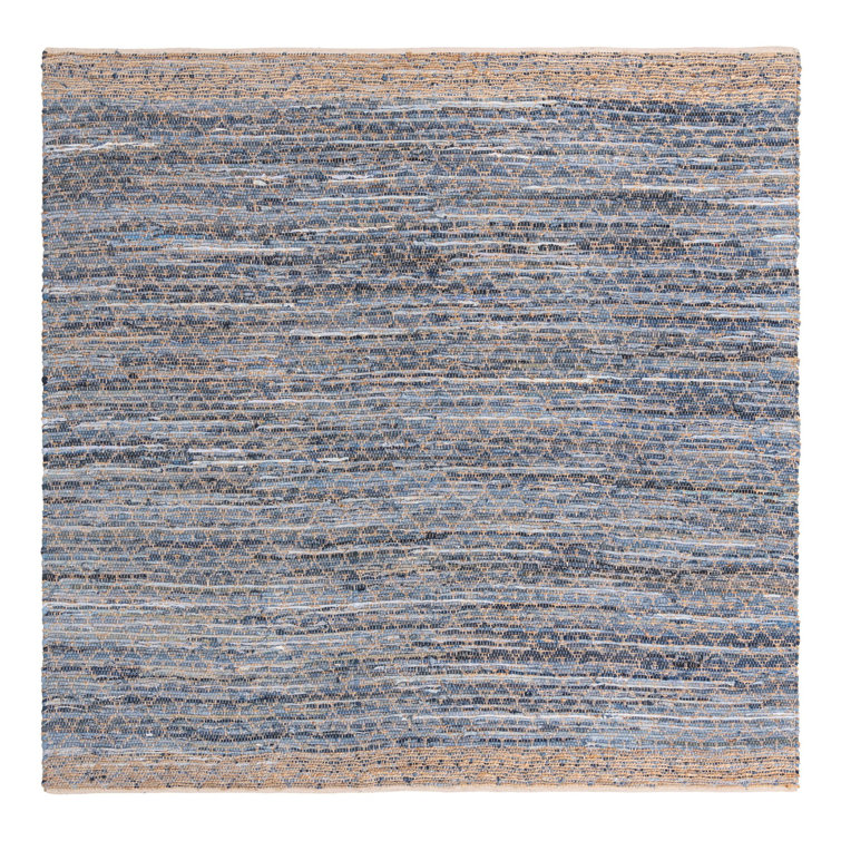 Longshore Tides Denim Blue_Unique Loom Sand Chindi Trellis Rug ...