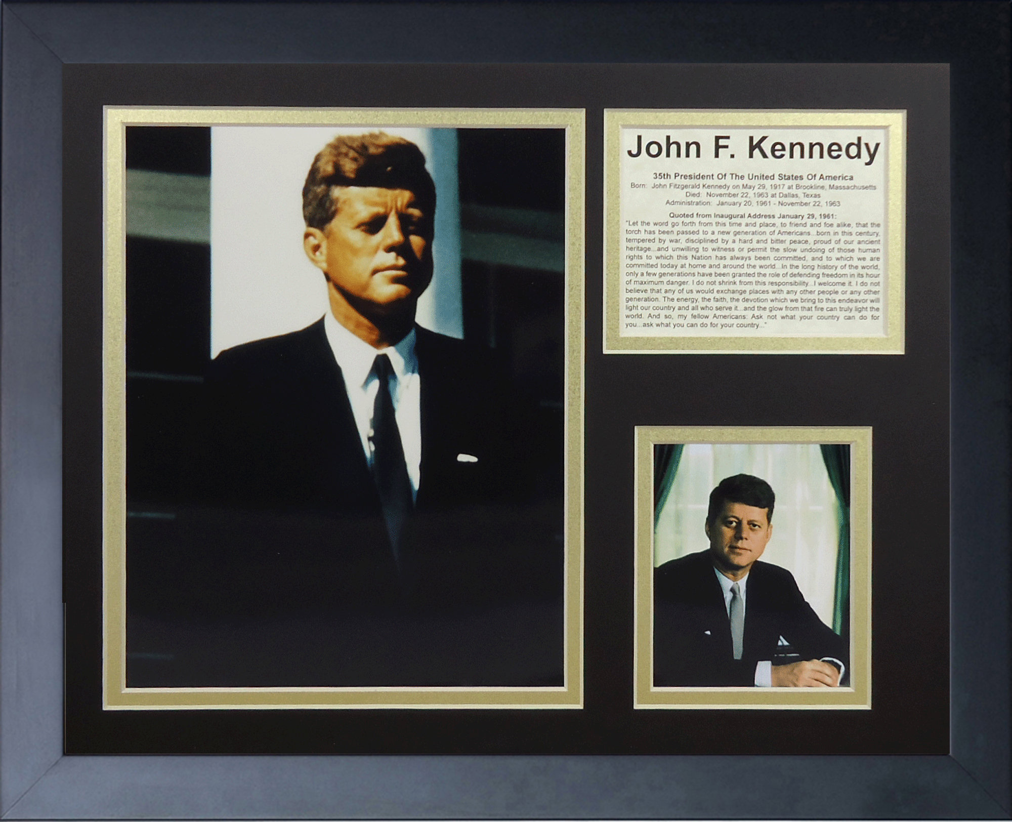 Legends Never Die John F. Kennedy Framed Memorabilia - Wayfair Canada