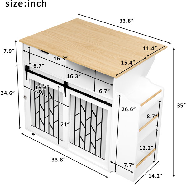 Tucker Murphy Pet™ Pet Furniture: Dog Crate Kitchen Island End Table ...