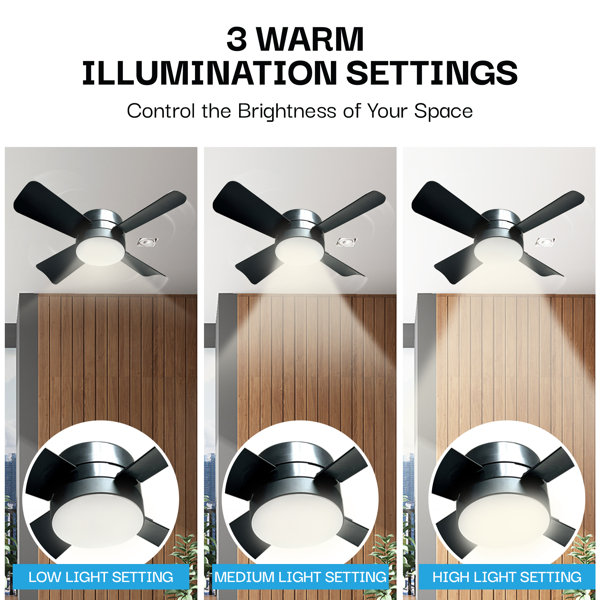 Bell + Howell Socket Fan Ceiling Fan with 1000 Lumens Warm Light ...