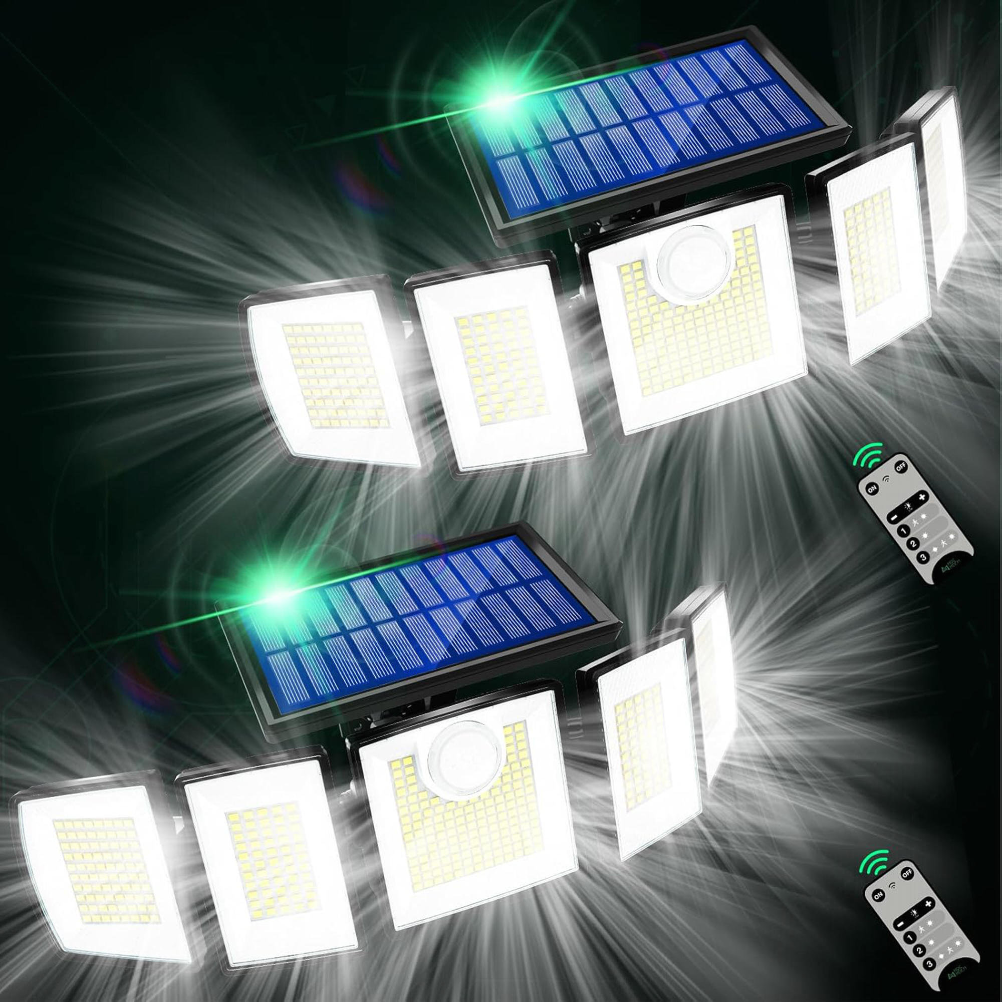 The Holiday Aisle® 2-Pack Solar Flood Security Lights Outdoor - 416 LED ...
