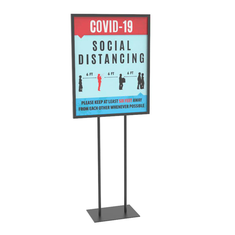 FixtureDisplays 22" x 28" Poster Stand with Social Distancing Poster ...