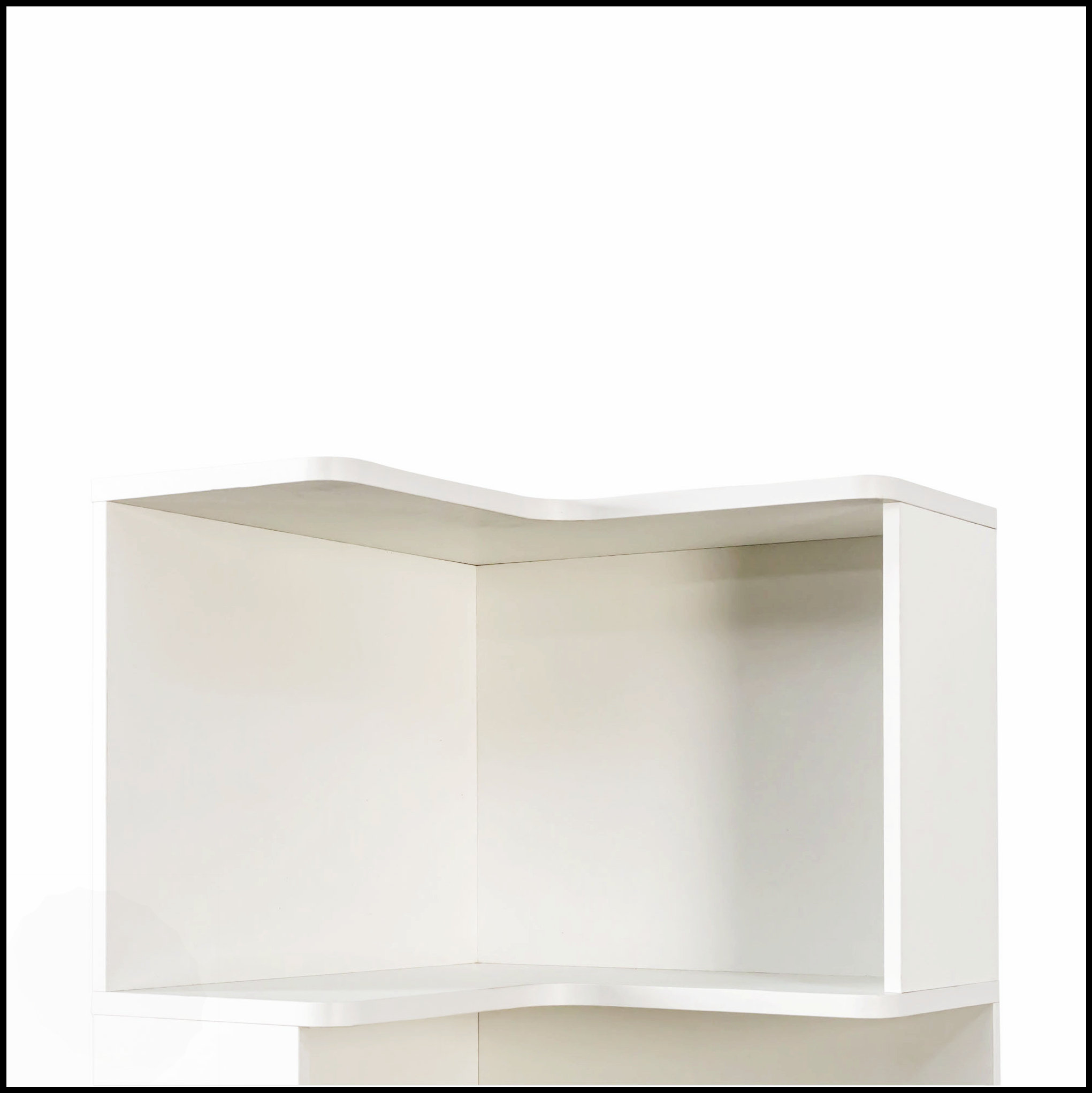 Latitude Run® Corner Book Shelf - 5 Tier L-Shaped Bookcase With Baffle ...