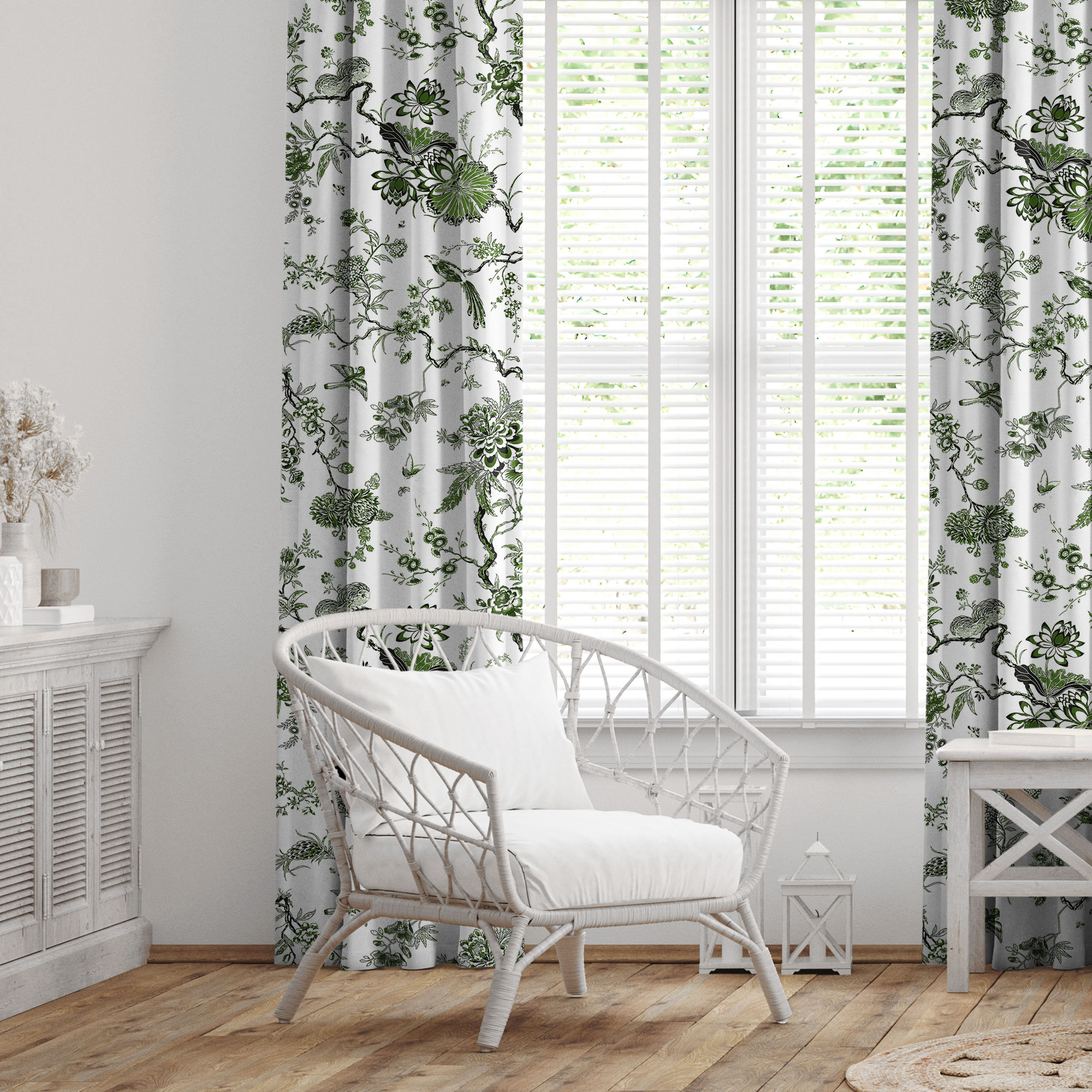 6ix Tailors Fine Linens Tree Top Avocado Cotton Pinch Pleat Drapery ...