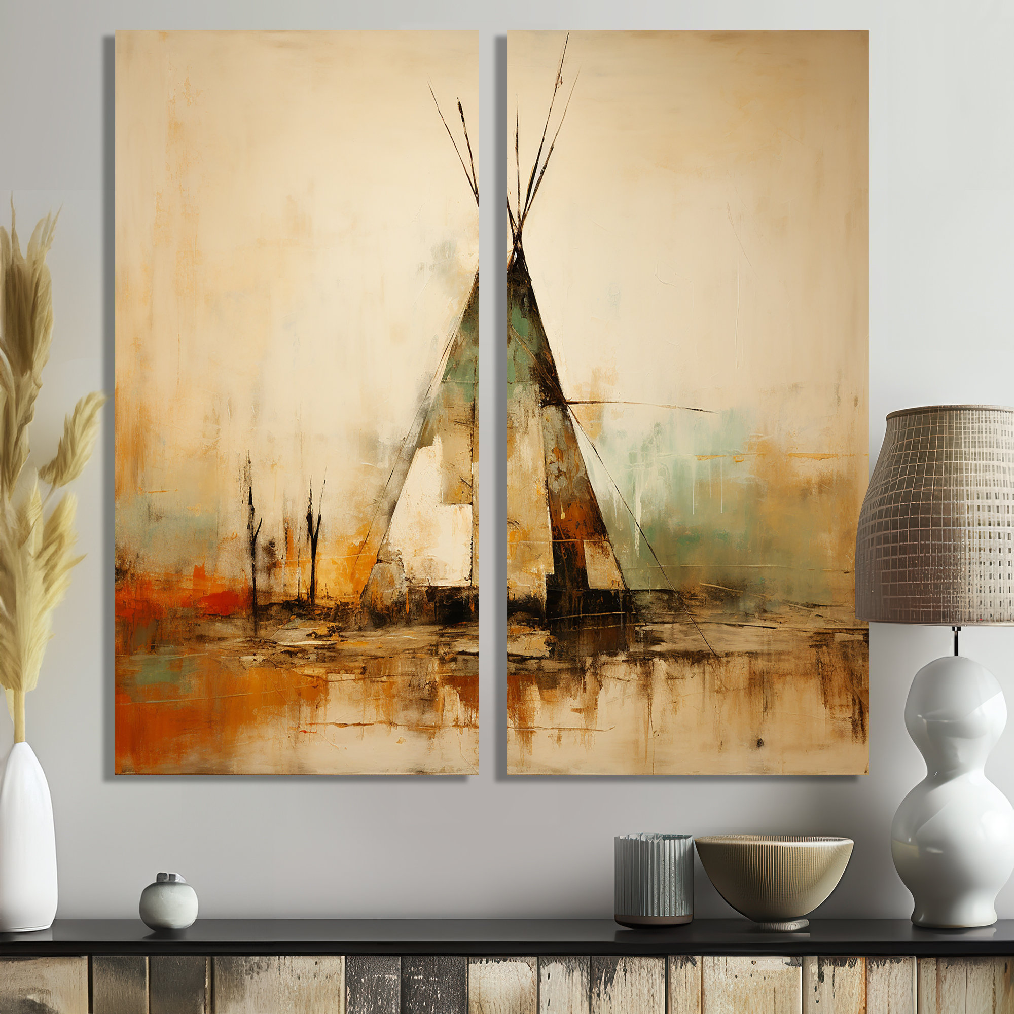 Dakota Fields Yellow Native Play Tent Rhythms Collage I - Native ...