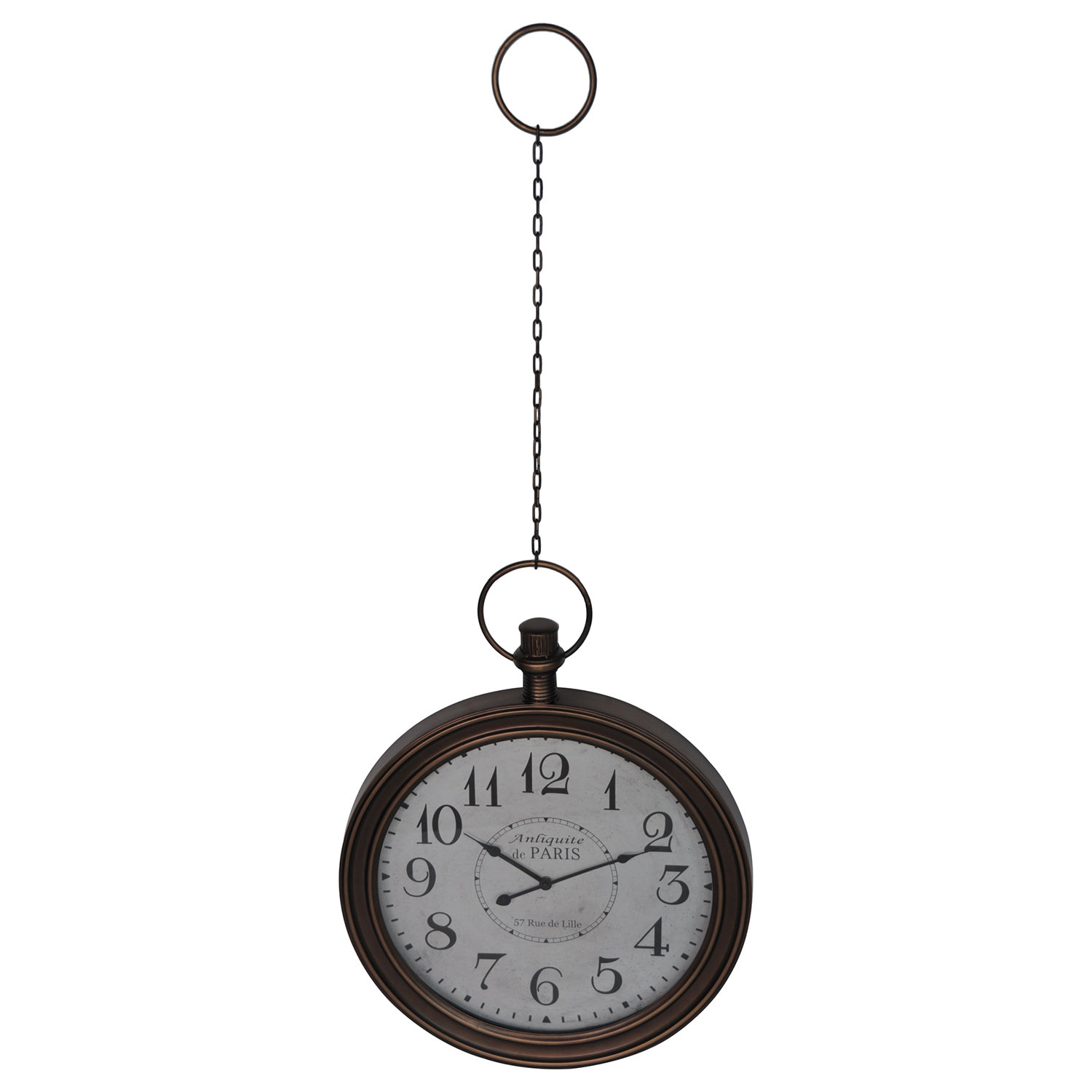 Darby Home Co Antique De Paris Oversized Bronze Pocket Watch Wall Clock ...