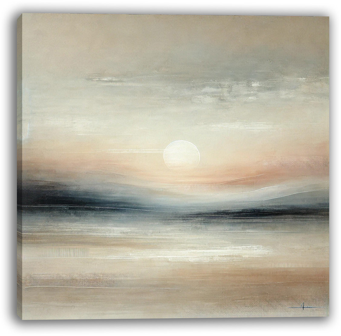 Ebern Designs Tranquil Glow: Abstract Sunset Landscape Canvas Print ...