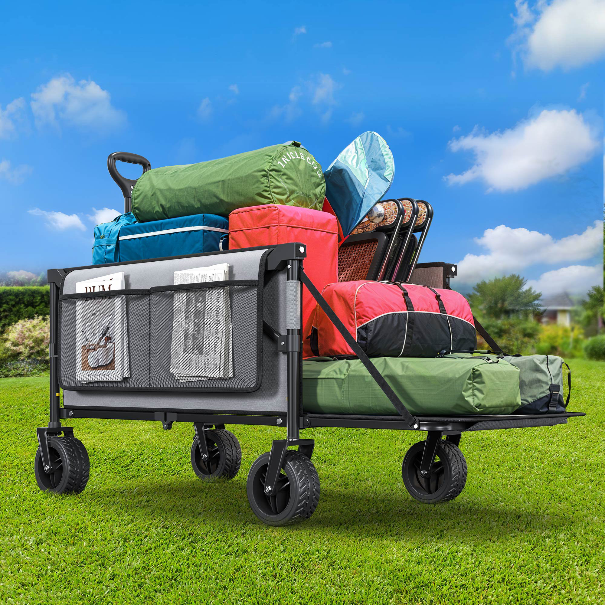 Edrosie Inc 265 LBS Folding Tailgating Wagon, Beach Wagon, Garden Cart ...