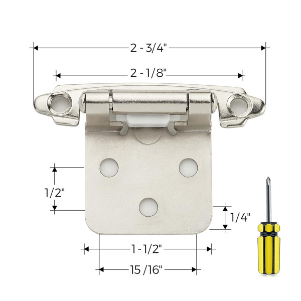 WILLIAMS HARDWARE INCORPORATED Overlay Cabinet Door Hinges Kitchen ...