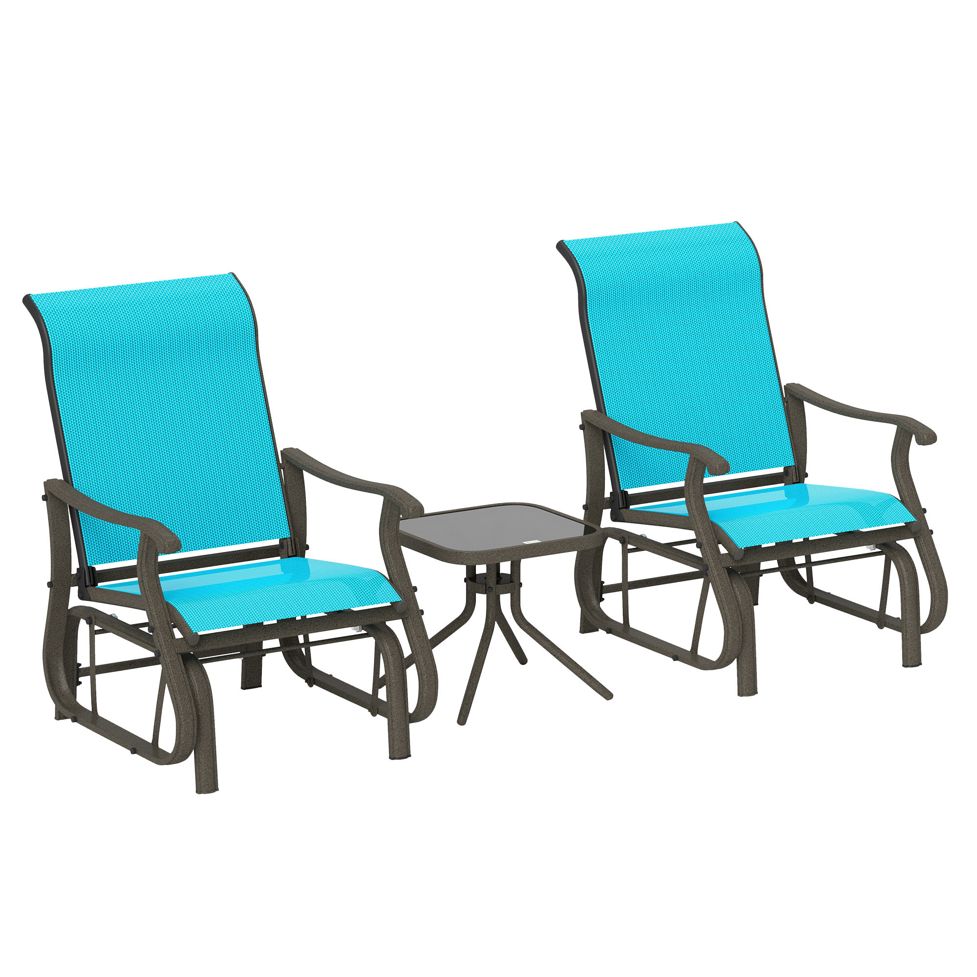 Latitude Run® 3-Piece Outdoor Gliders Set Bistro Set with Steel Frame ...
