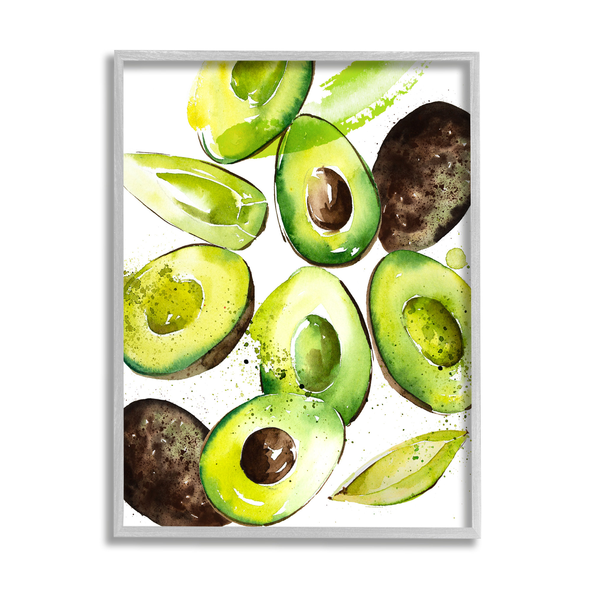 Stupell Industries Modern Avocado Halves Framed On Wood by Enya Todd ...