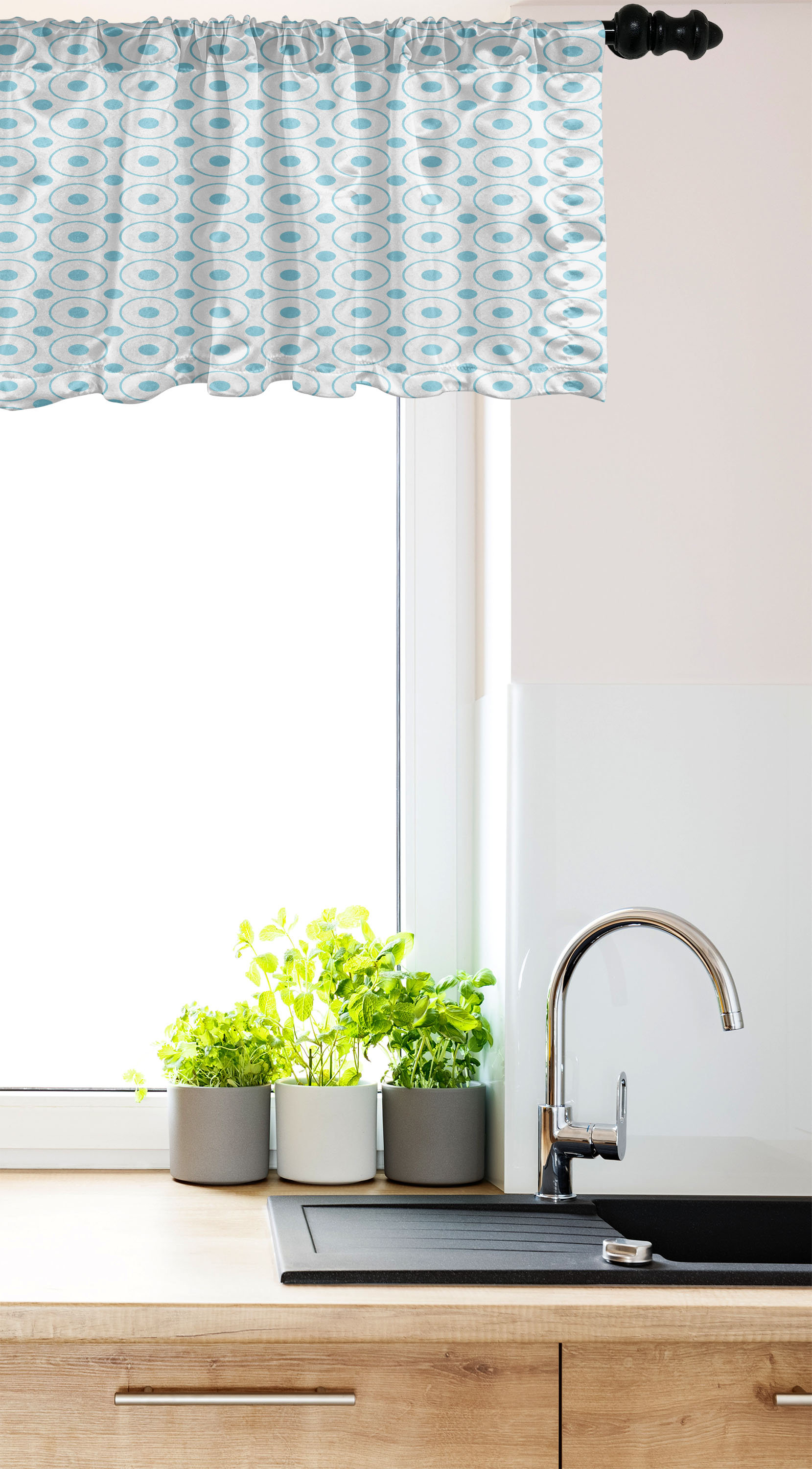 Ambesonne Vintage Blue Valance Pack of 2 Symmetrical Dots Pale Blue ...