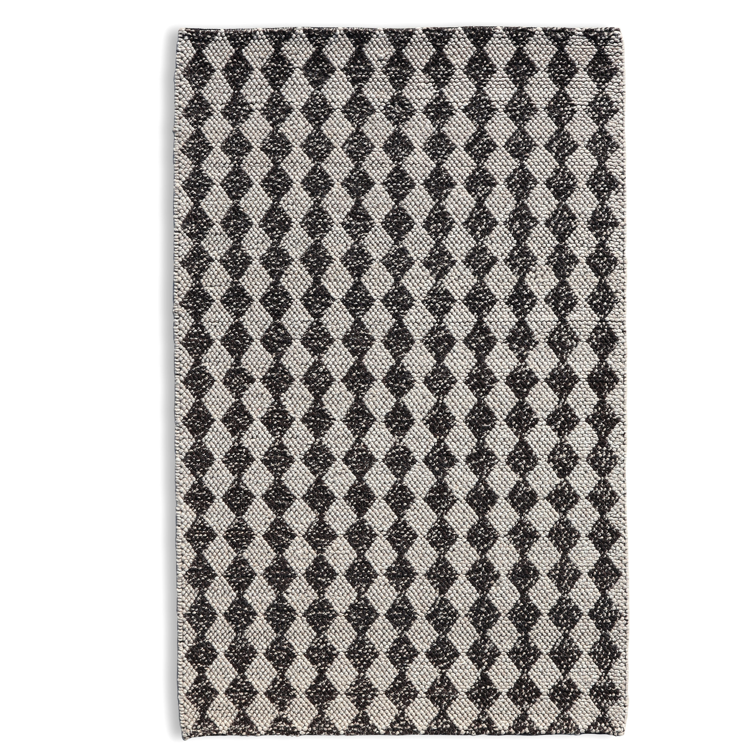 Tufty Home Bubble Argyle Loop Pile Weave Ivory/Charcoal Wool Area Rug ...