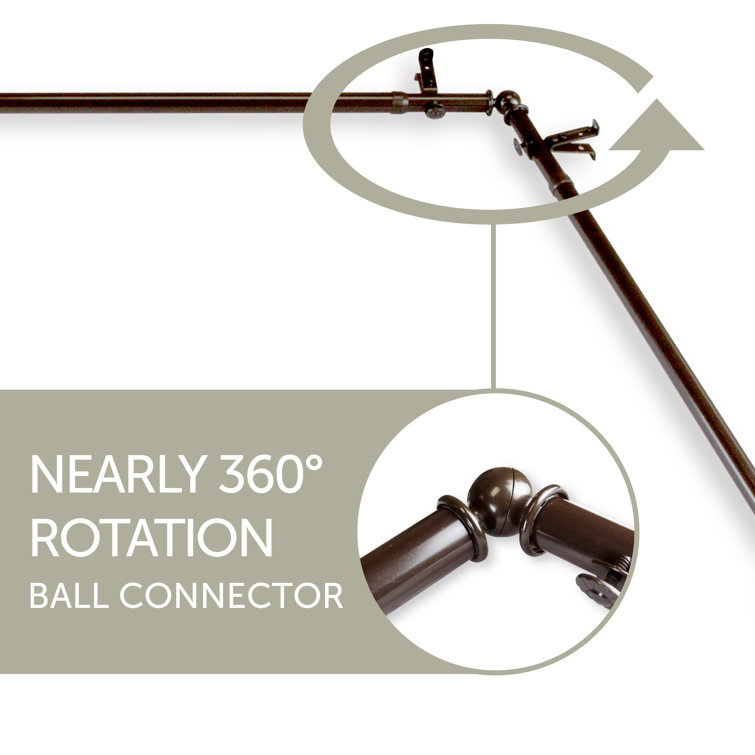 Fleur De Lis Living Solon Steel Rod And Resin Finial Adjustable Overall ...