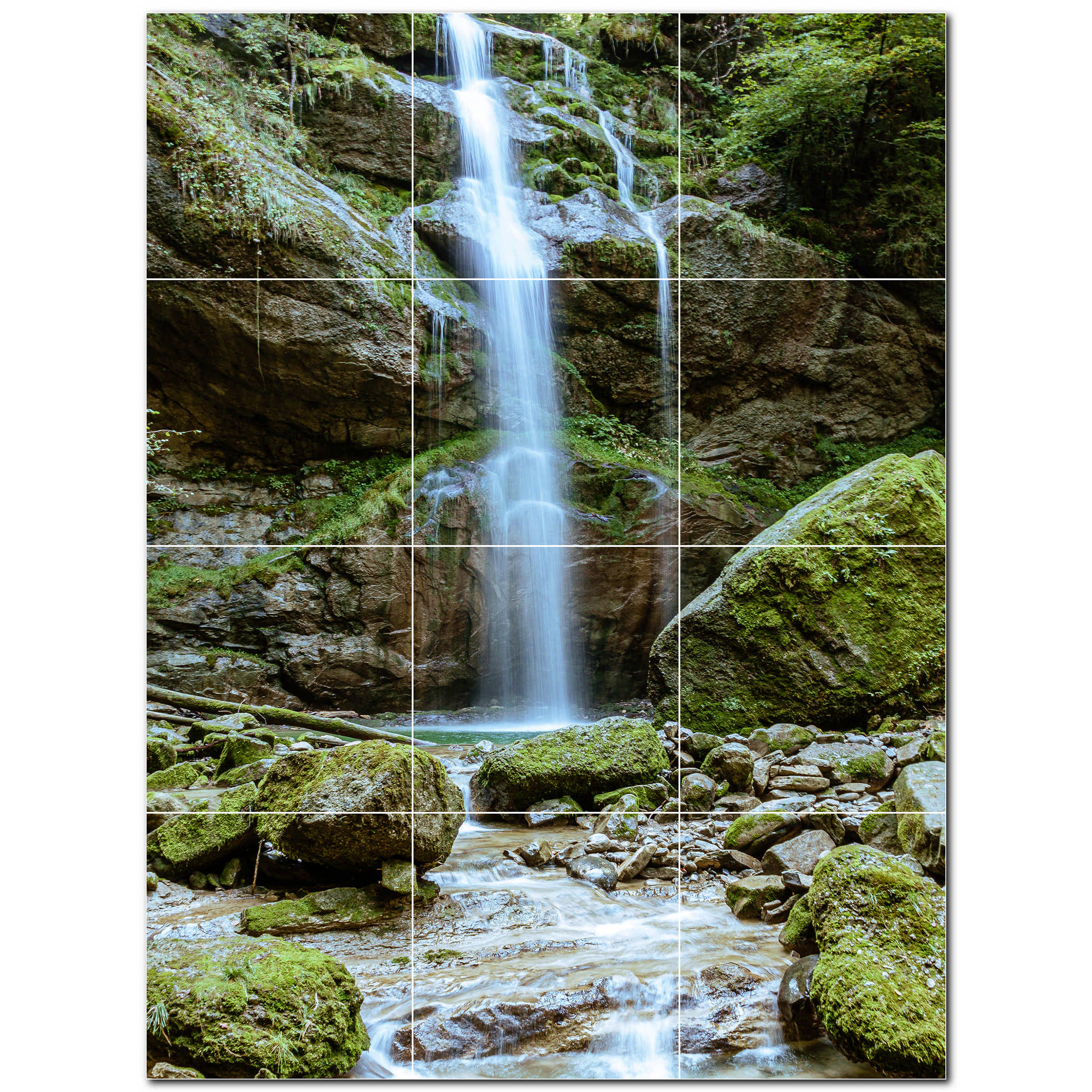 Picture-Tiles.com 12.75" x 17" Ceramic Waterfalls Photo Decorative ...