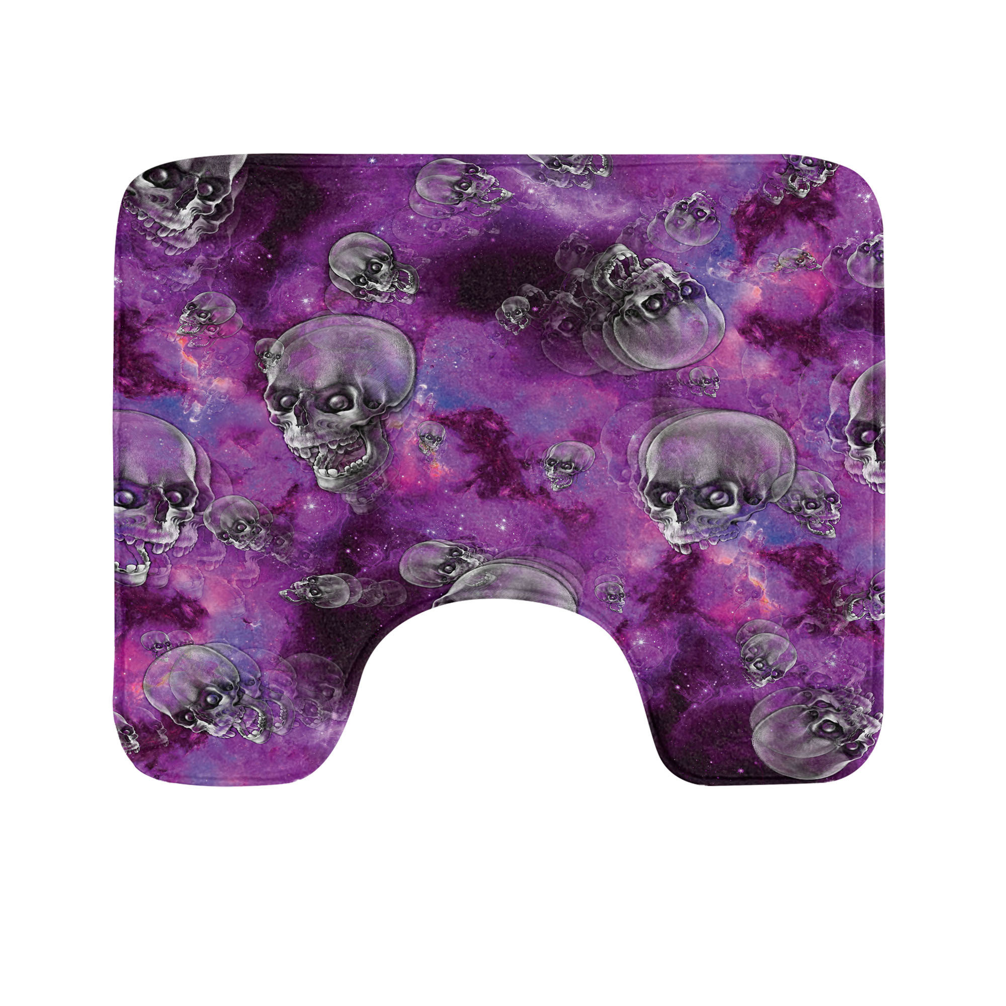 East Urban Home Skull Toilet Mat U-Shape Bathroom Rug 20" Black and ...