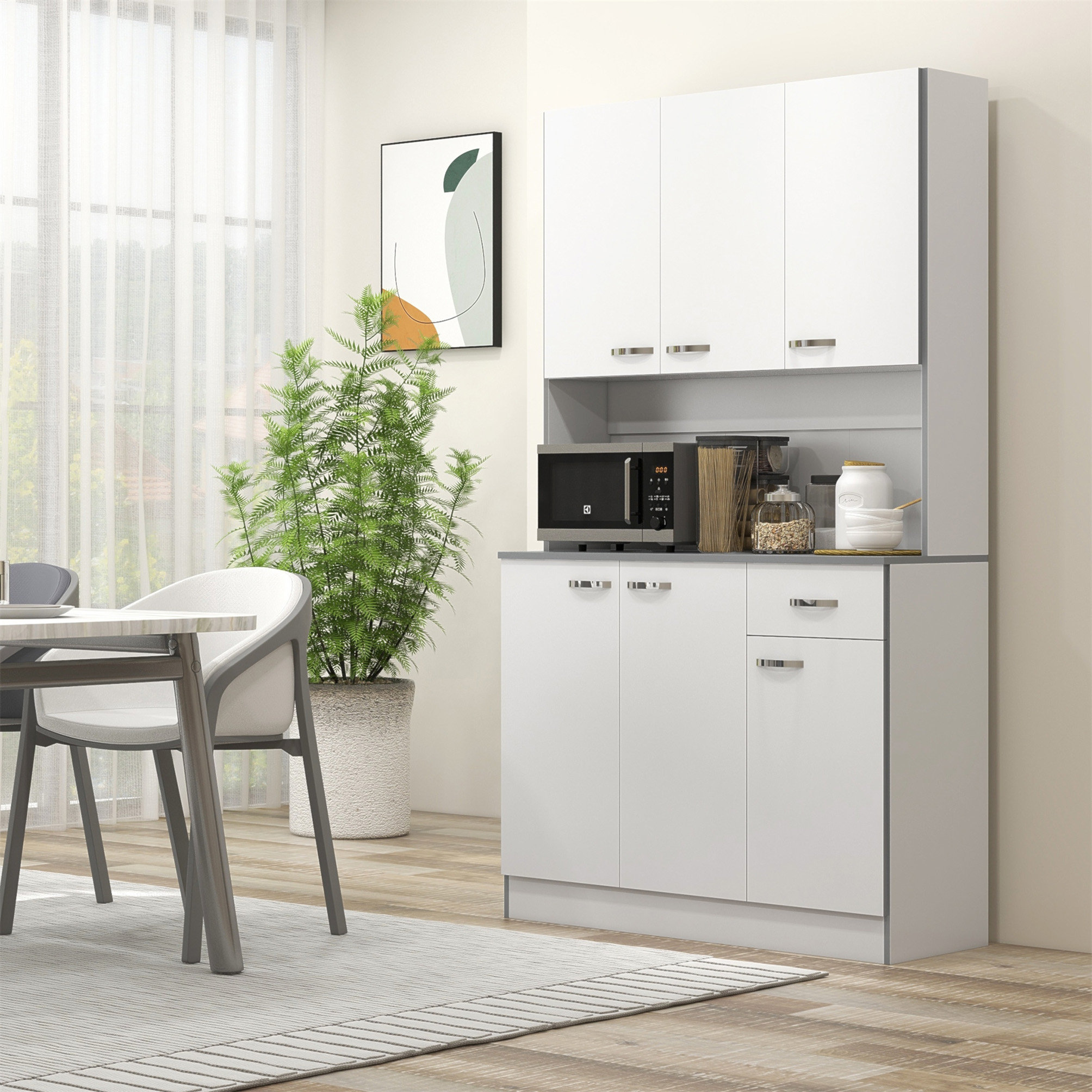 Latitude Run® 71" Modern Freestanding Kitchen Buffet Hutch With Server ...