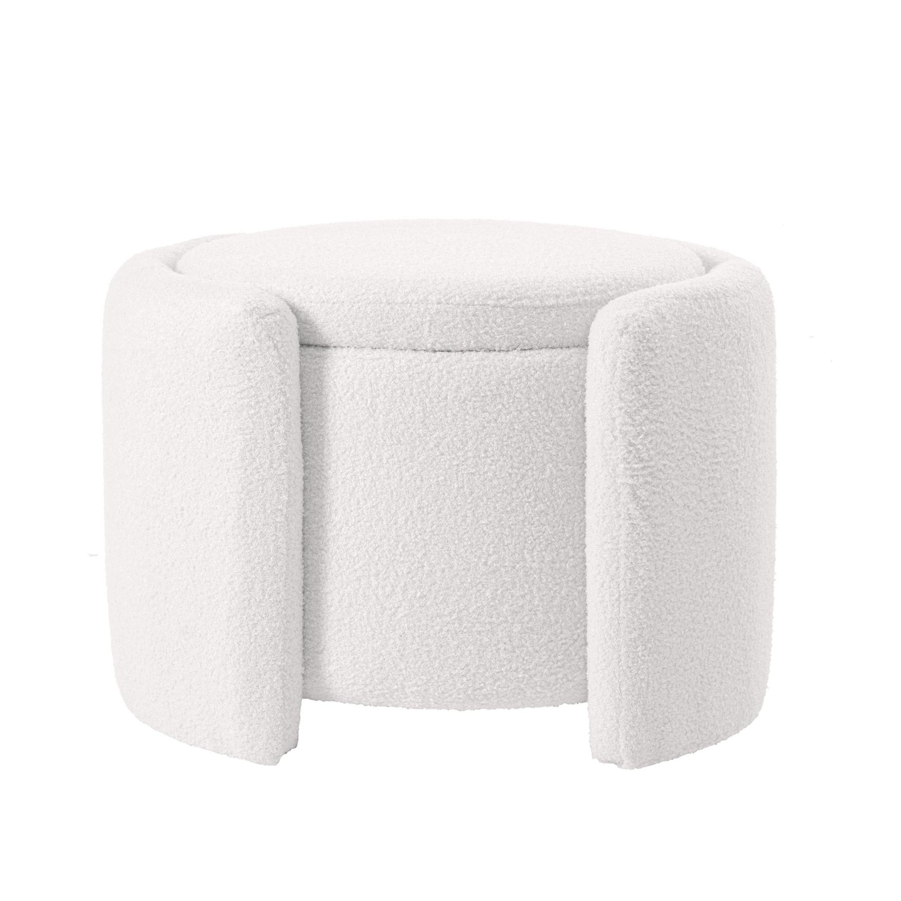 Latitude Run® Round Ottoman teddy fleece cushioned | Wayfair