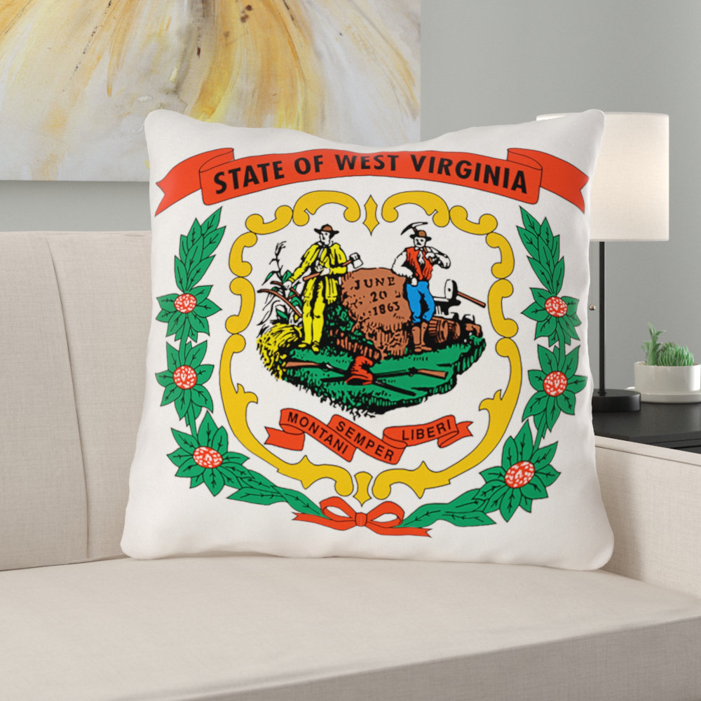 ArtVerse Katelyn Smith West Virginia Flag Pillow | Wayfair