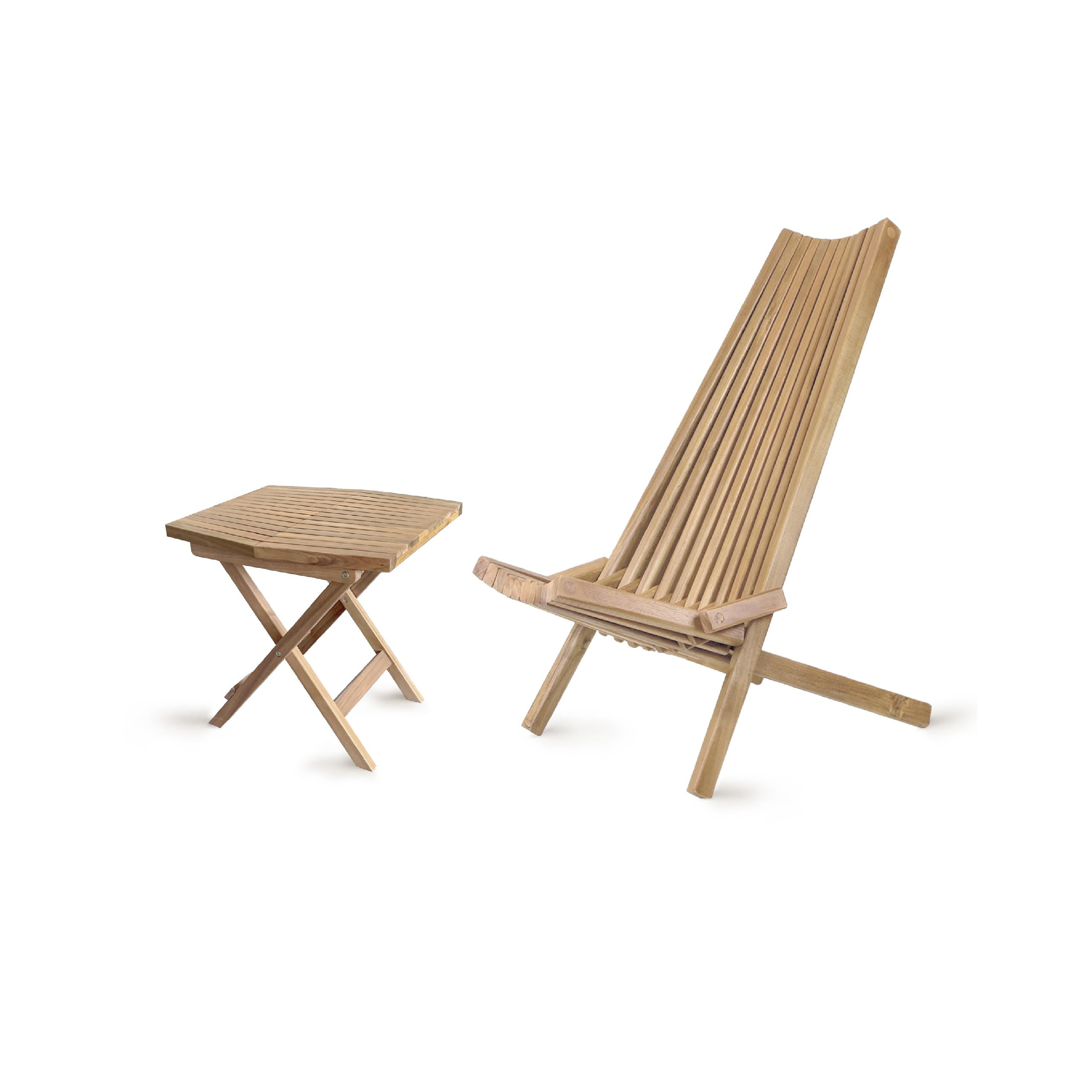 Dakota Fields Foldable Wooden Folding Table & Chair Set Outdoor ...