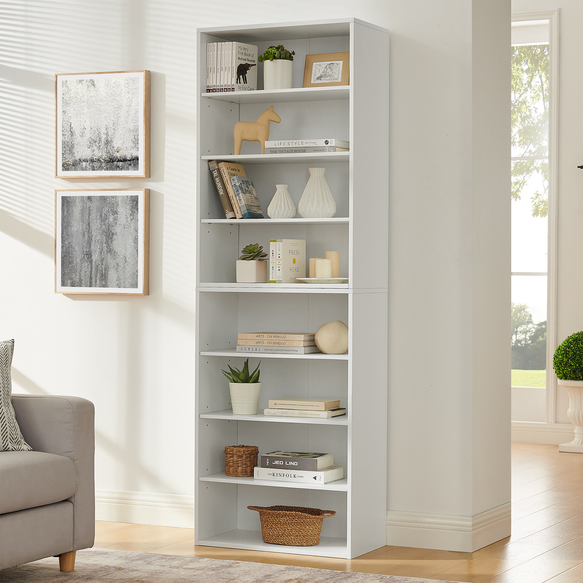 Latitude Run® CD DVD Storage Cabinet, Bookcase, Adjustable Shelf 8 ...