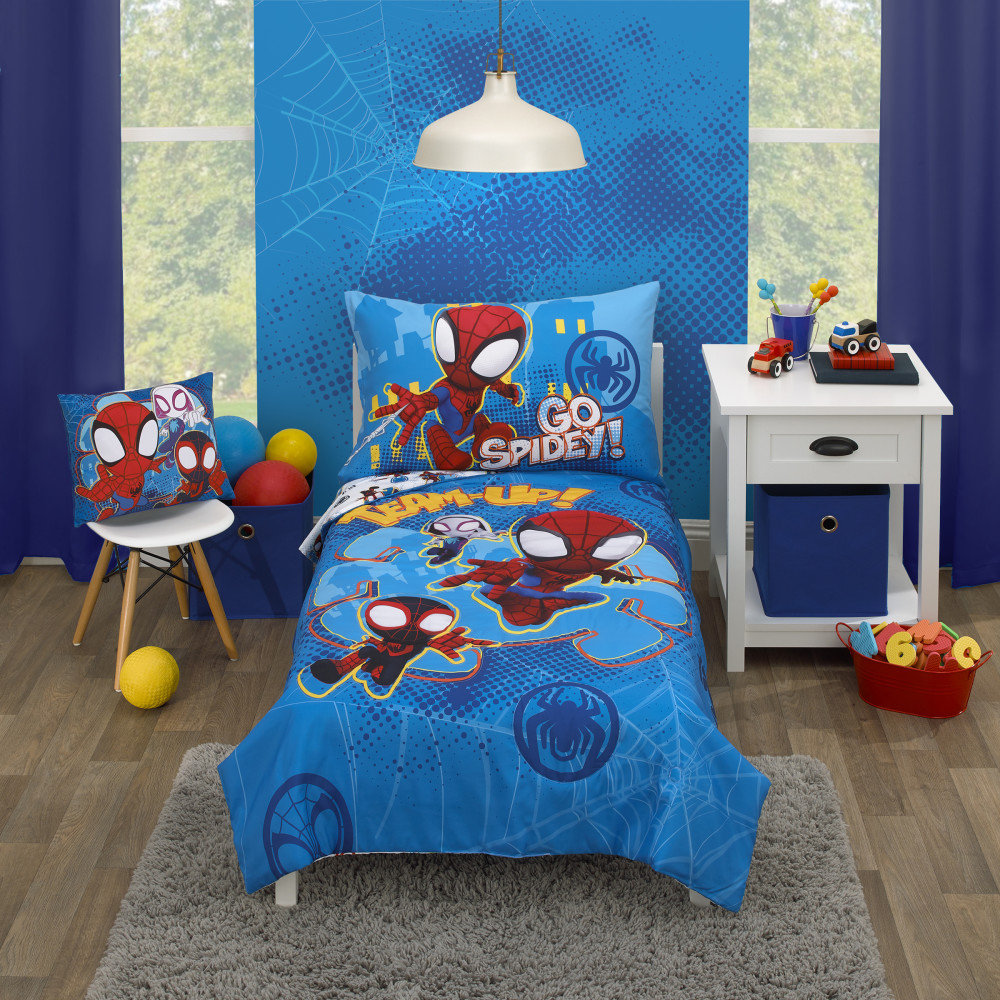 Disney: Marvel Spidey and His Amazing Friends 4 Piece Toddler Bedding ...