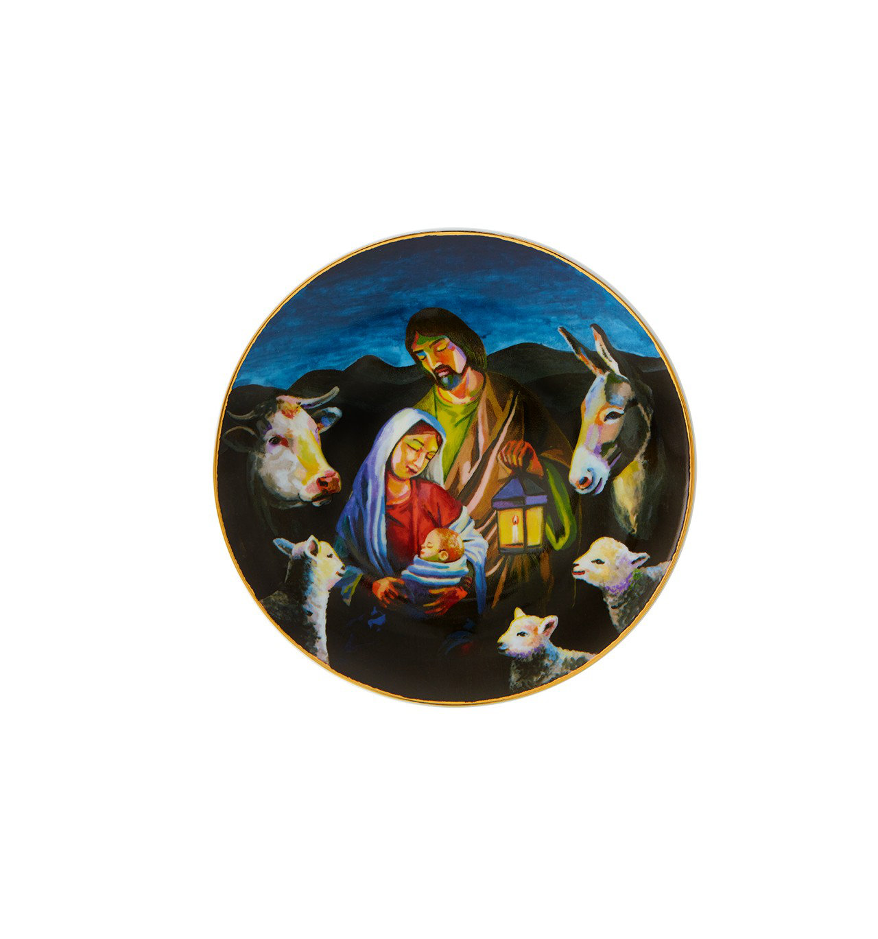 Vista Alegre Natal Porcelain Decorative Plate in Black/Blue/Green | Wayfair