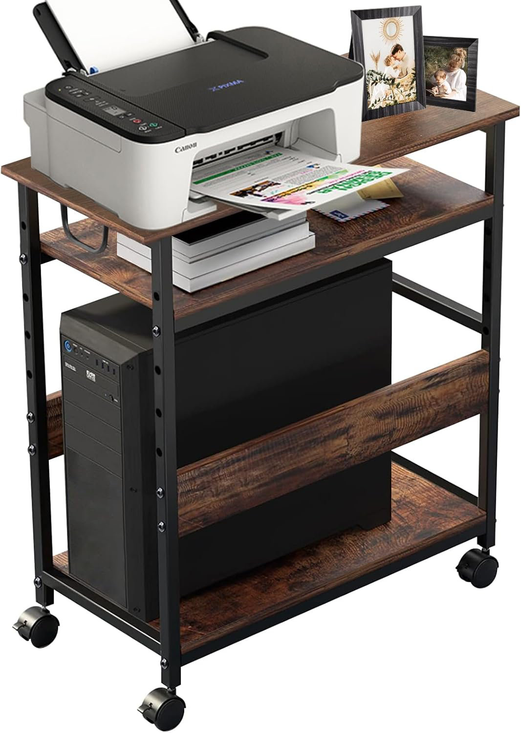 17 Stories 3 Tier Computer Tower Stand Large, 23.6" L X 11.8" W X 27.6 ...