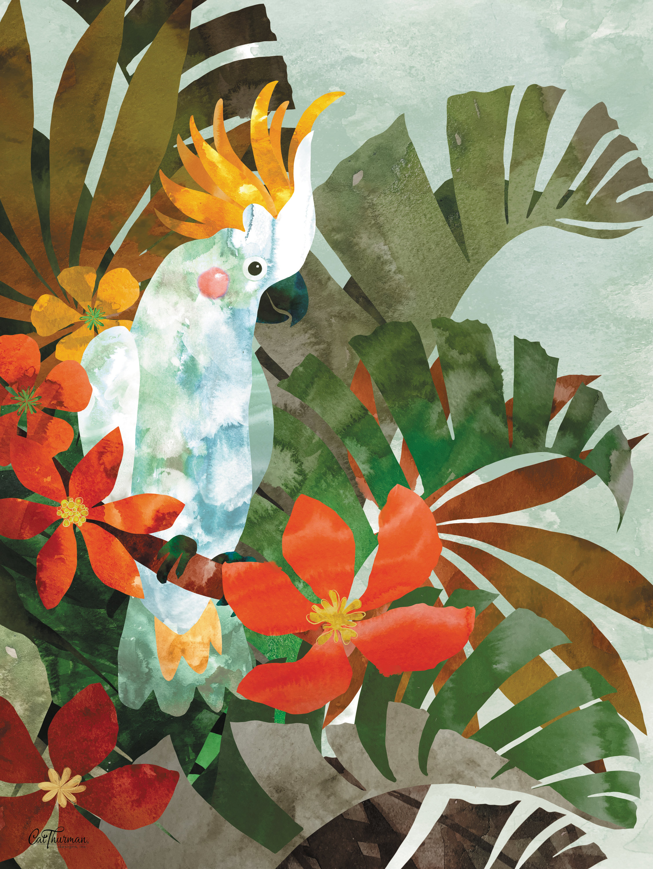 Bay Isle Home™ Tropical Cockatoo On Canvas by Cat Thurman Designs Print ...