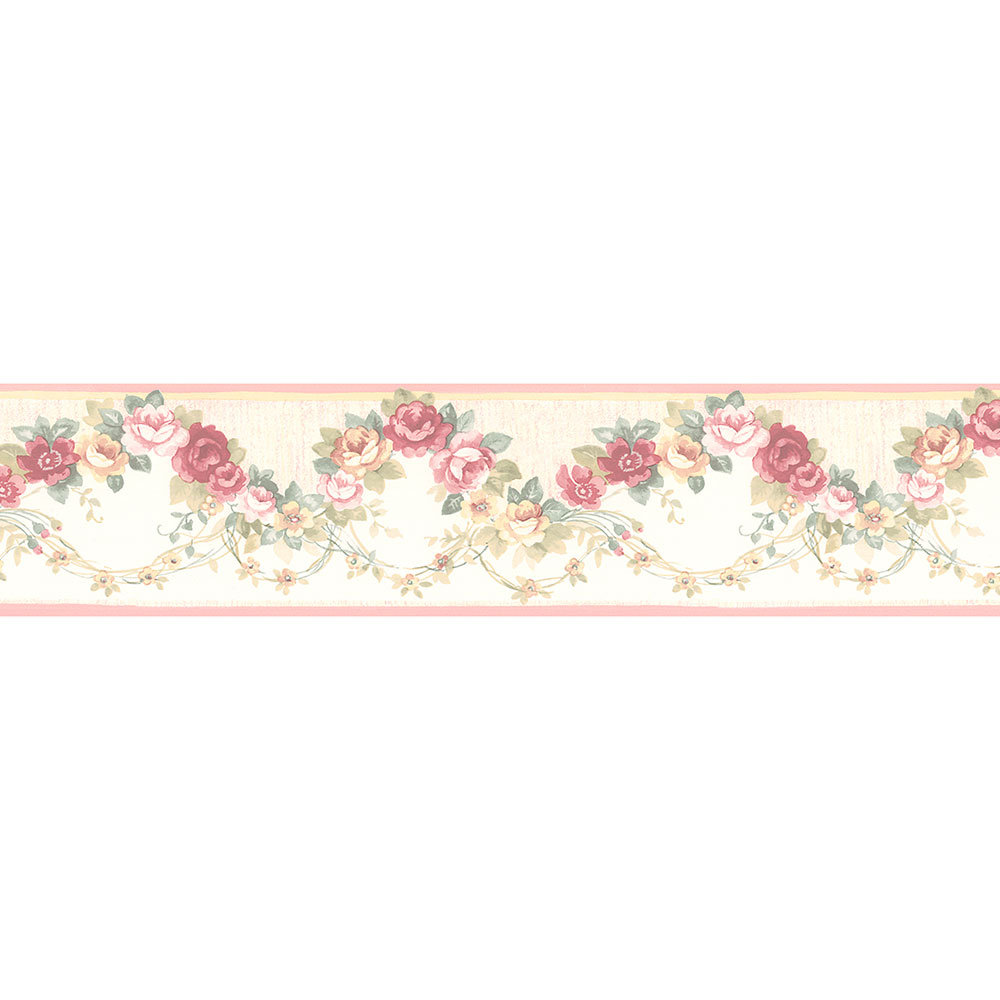 August Grove® Amaranthine 15' L x 4.18" W Rose Scallop Border Wallpaper ...