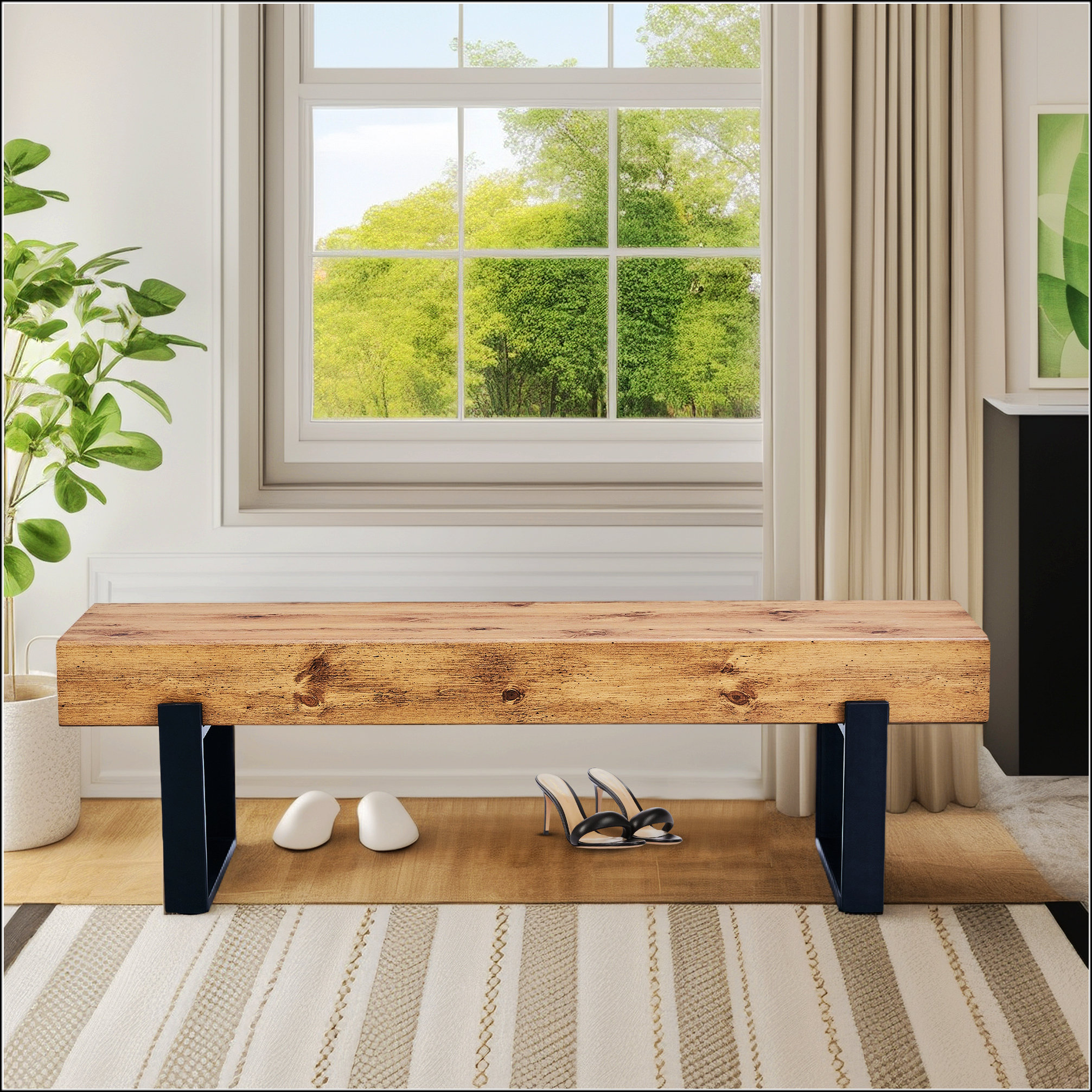 Loon Peak® Versatile And Sturdy 59" Dining Bench For Various Settings ...