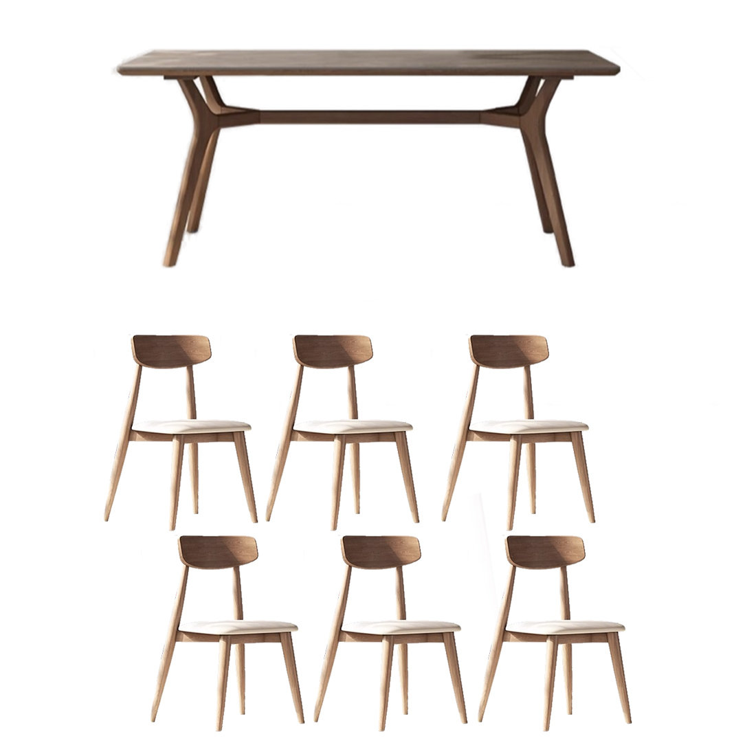 Sleek Surface Designs Modern solid wood rock plate dining table sets ...