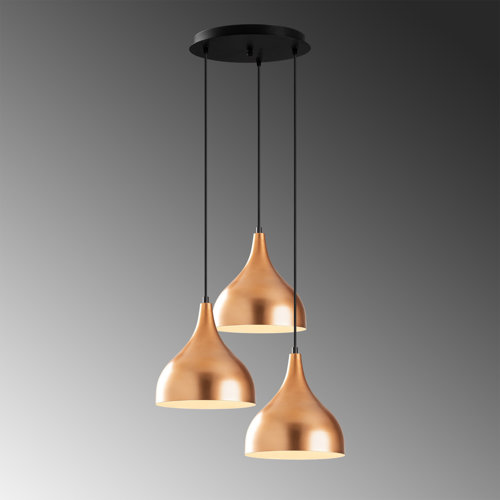 East Urban Home 3 - Light Copper/Black Cluster Pendant & Reviews | Wayfair
