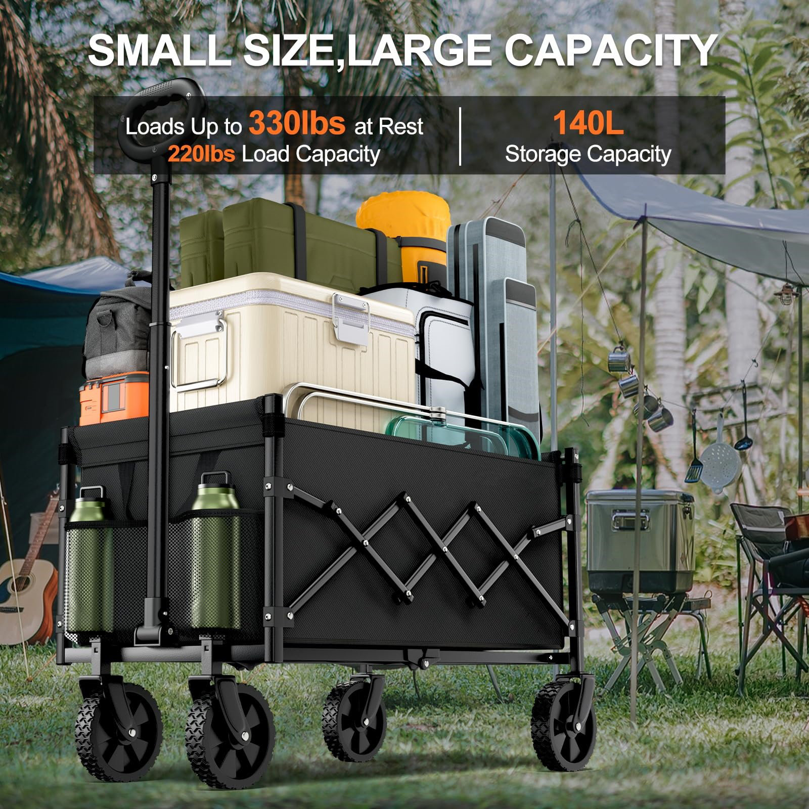 UNIVERSAL WINDOW SOLUTIONS Foldable 4-Wheel Trolley | 220 Lbs Weight ...